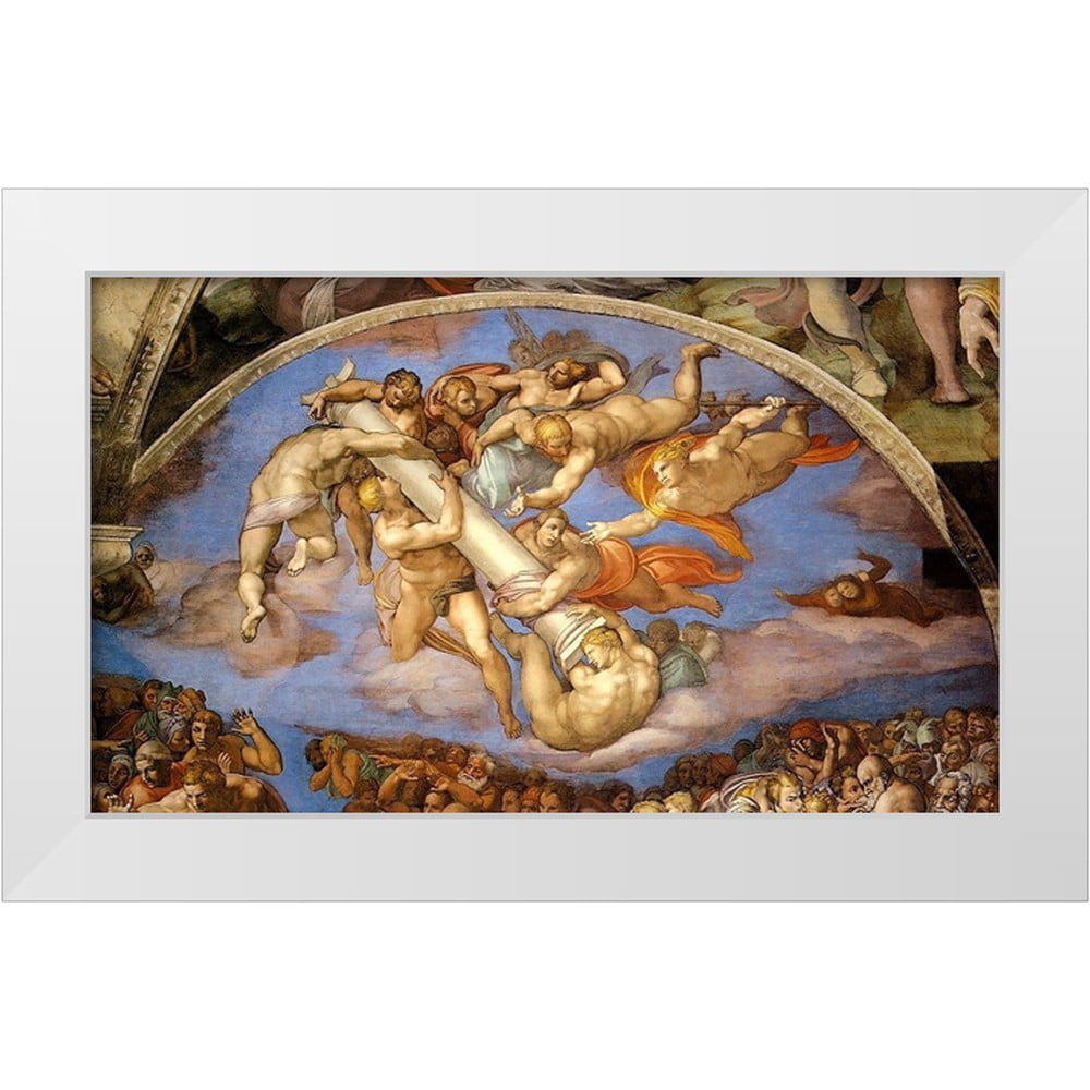 Michelangelo 32x21 White Modern Wood Framed Museum Art Print Titled ...