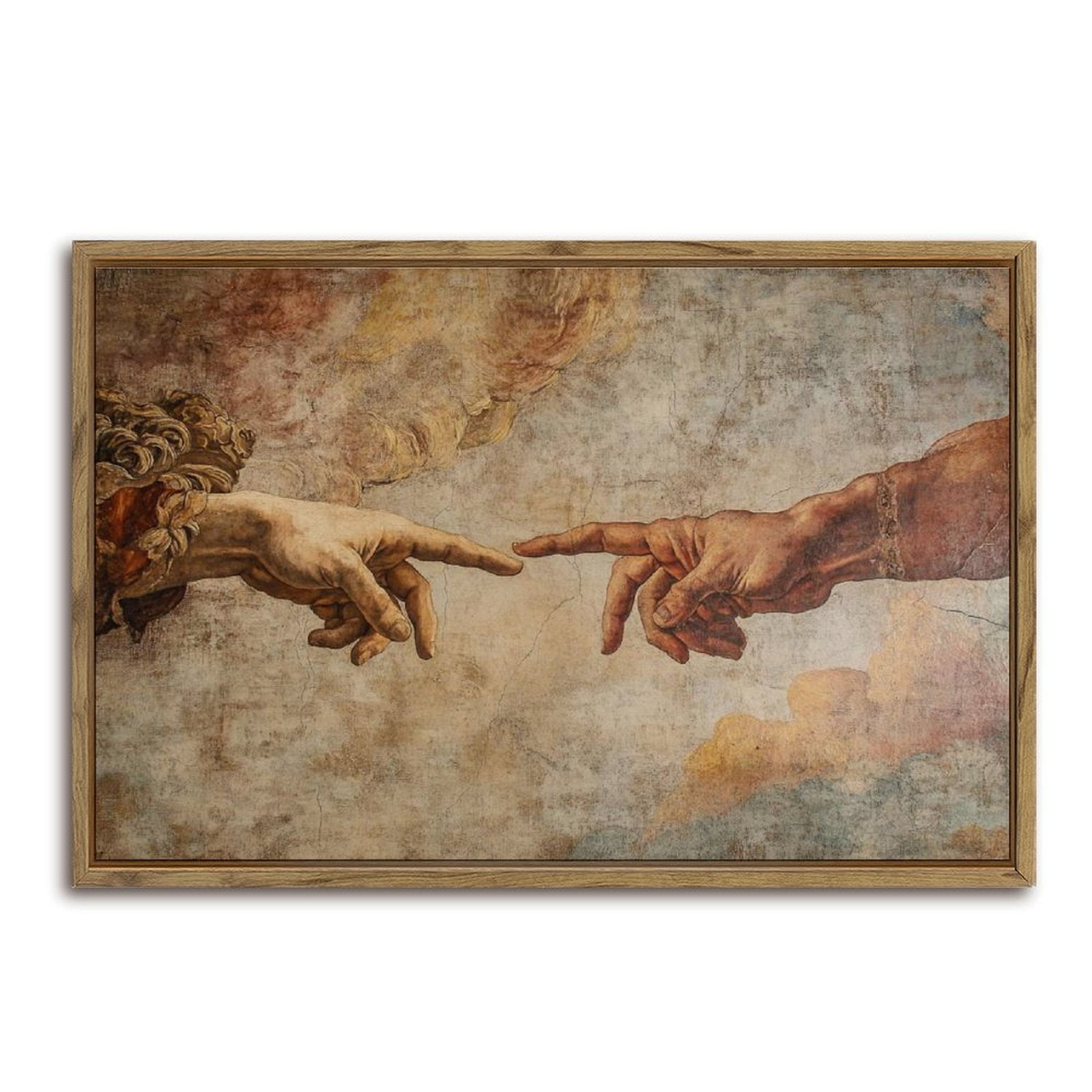 Michelangelo Creation Hands Horizontal Canvas Wall Art with Lightweight ...