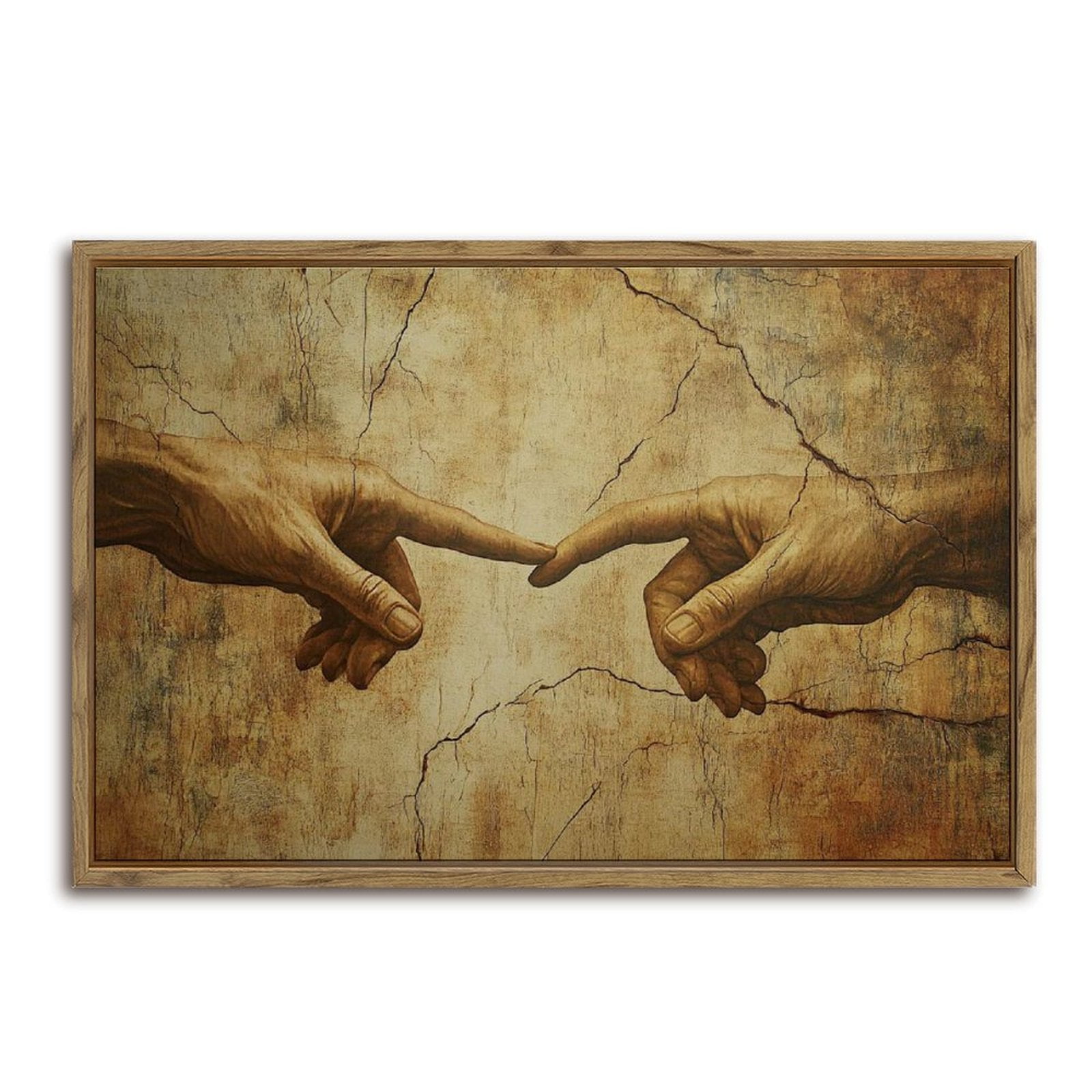 Michelangelo Hands Art Print Horizontal Canvas Wall Art with ...