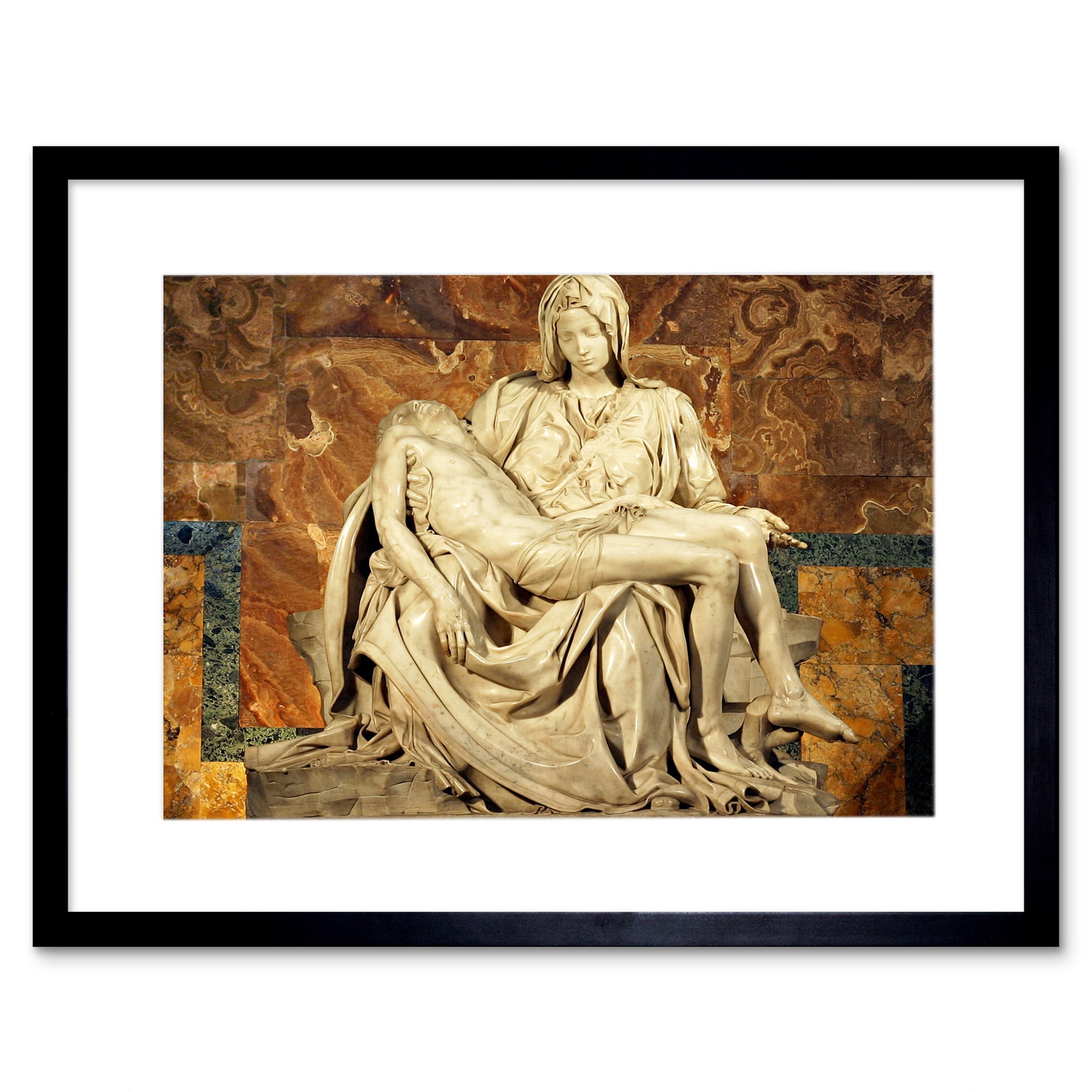 Michelangelo Pieta 1499 Renaissance Marble Sculpture of Mary Holding Jesus's Dead Body Framed ...