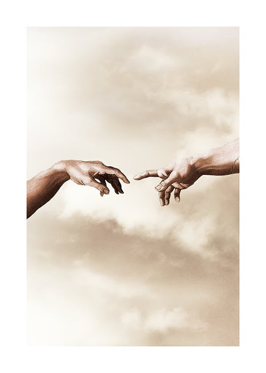 Michelangelo - The Creation Of Adam Print Wall Art, Modern Wall Decor ...
