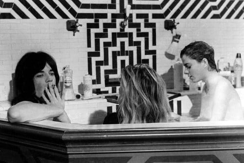 Michele Breton and Anita Pallenberg in bath with Mick Jagger ...
