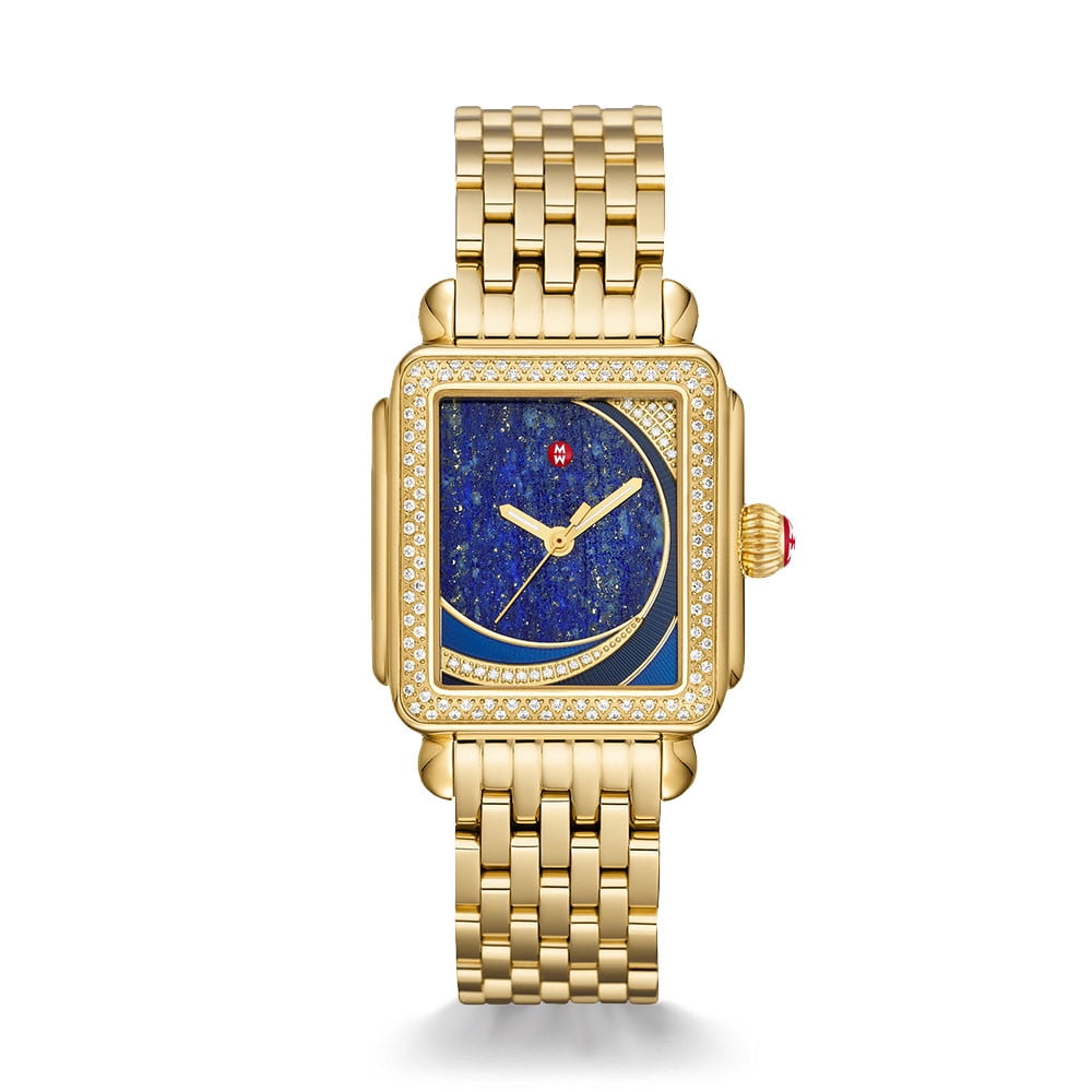 Michele Deco Diamond Limited Edition Quartz Blue Dial Diamond Bezel ...