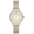 Michele Sidney Classic Two-Tone Stainless Steel Mother-of-Pearl Dial Diamonds Womens Watch ...