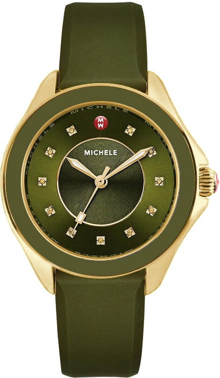Michele Women's Cape Silicone Green Analog 40mm Watch MWW27A000019 ...