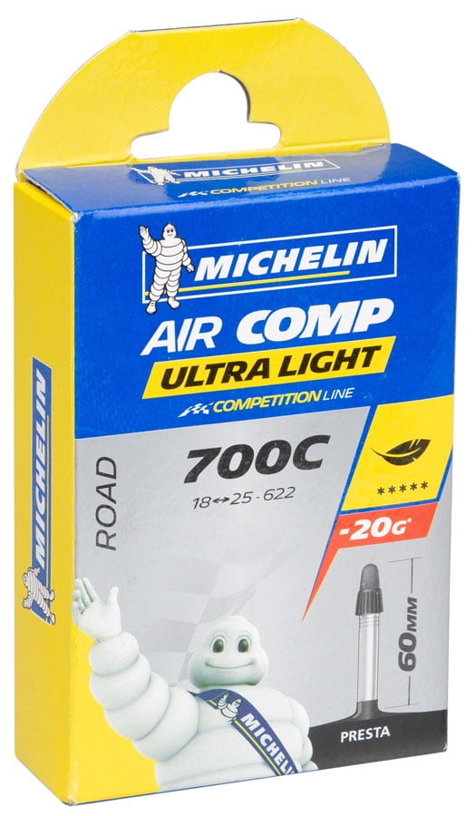 Michelin AirComp Ultra Light 700c Inner Tube Lightweight Race Tube with ...