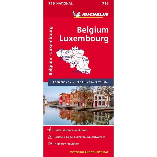Belgium Luxembourg Motoring and Tourist Map (716 National) - Walmart.com