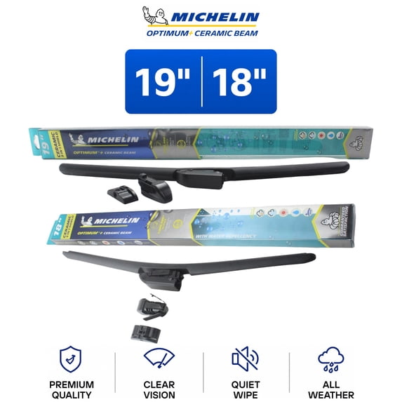 Michelin Optimum+ Ceramic Beam 19"/18" Wiper Blade Set 2-Pc For Scoupe ...
