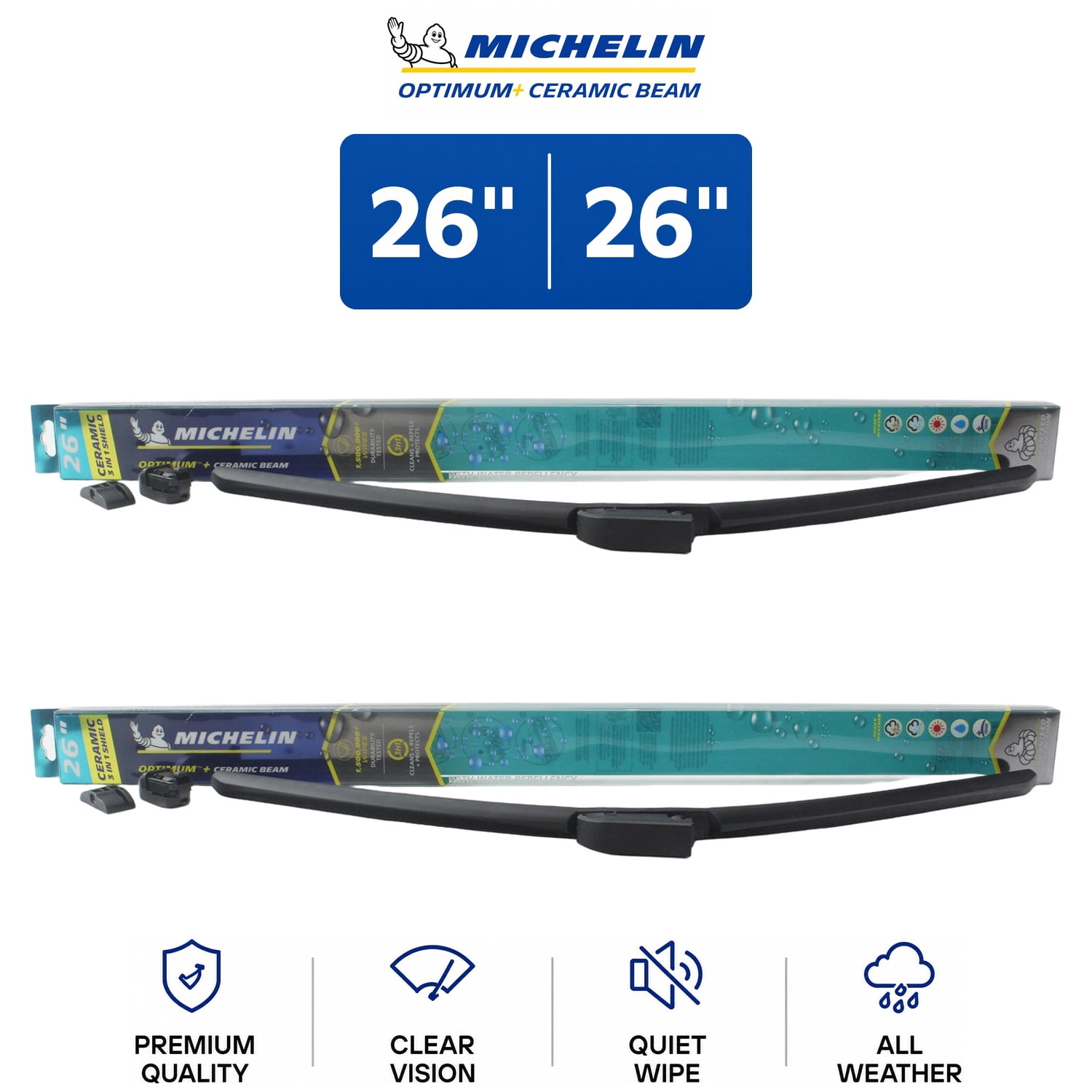 Michelin Optimum+ Ceramic Beam 26"/26" Wiper Blade Set 2-Pc For ...