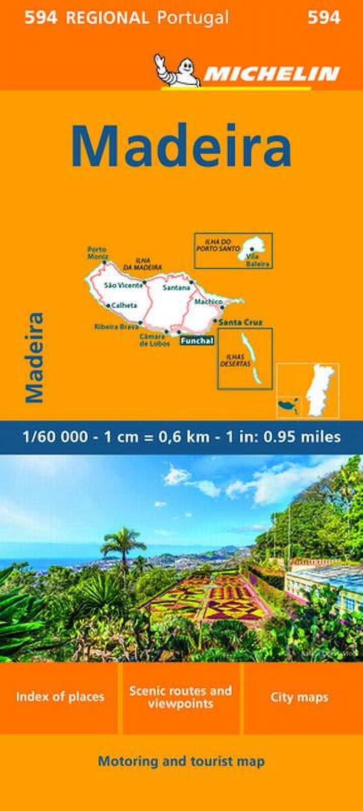 Michelin Portugal, Madeira Road and Tourist Map 594 (Sheet map, folded ...