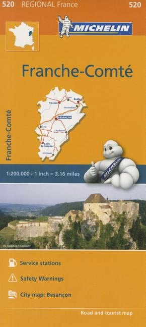 Michelin Regional Maps: France: Franche-Comté Map 520 - Folded Map - Walmart.com