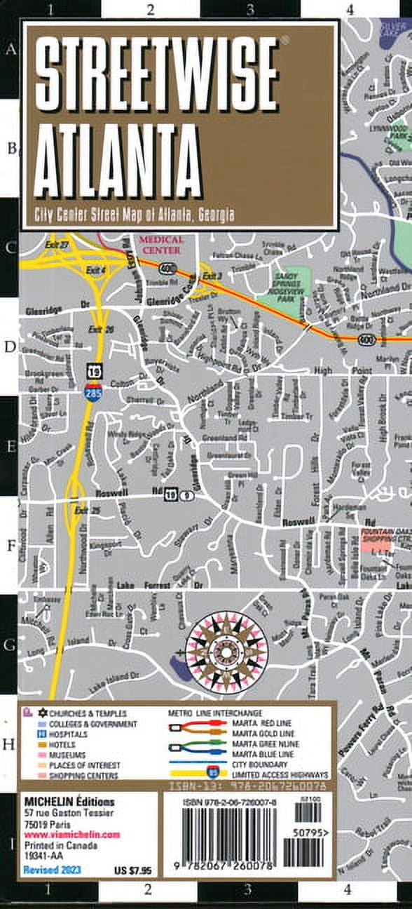 Michelin Streetwise Maps: Streetwise Atlanta Map : Laminated City ...
