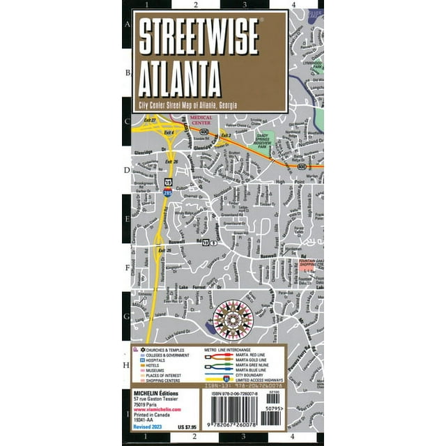 Michelin Streetwise Maps: Streetwise Atlanta Map : Laminated City ...