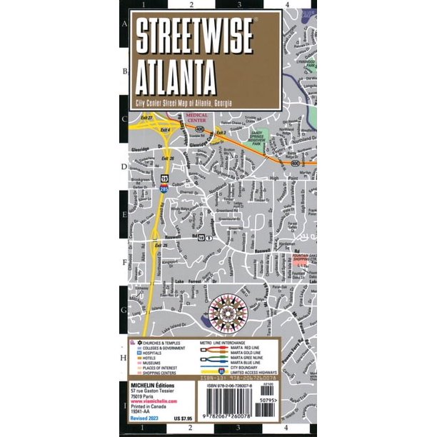 Michelin Streetwise Maps: Streetwise Atlanta Map : Laminated City ...