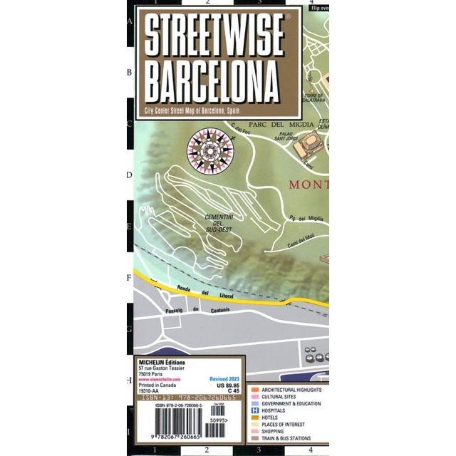 Michelin Streetwise Maps Streetwise Barcelona Map - Laminated City ...