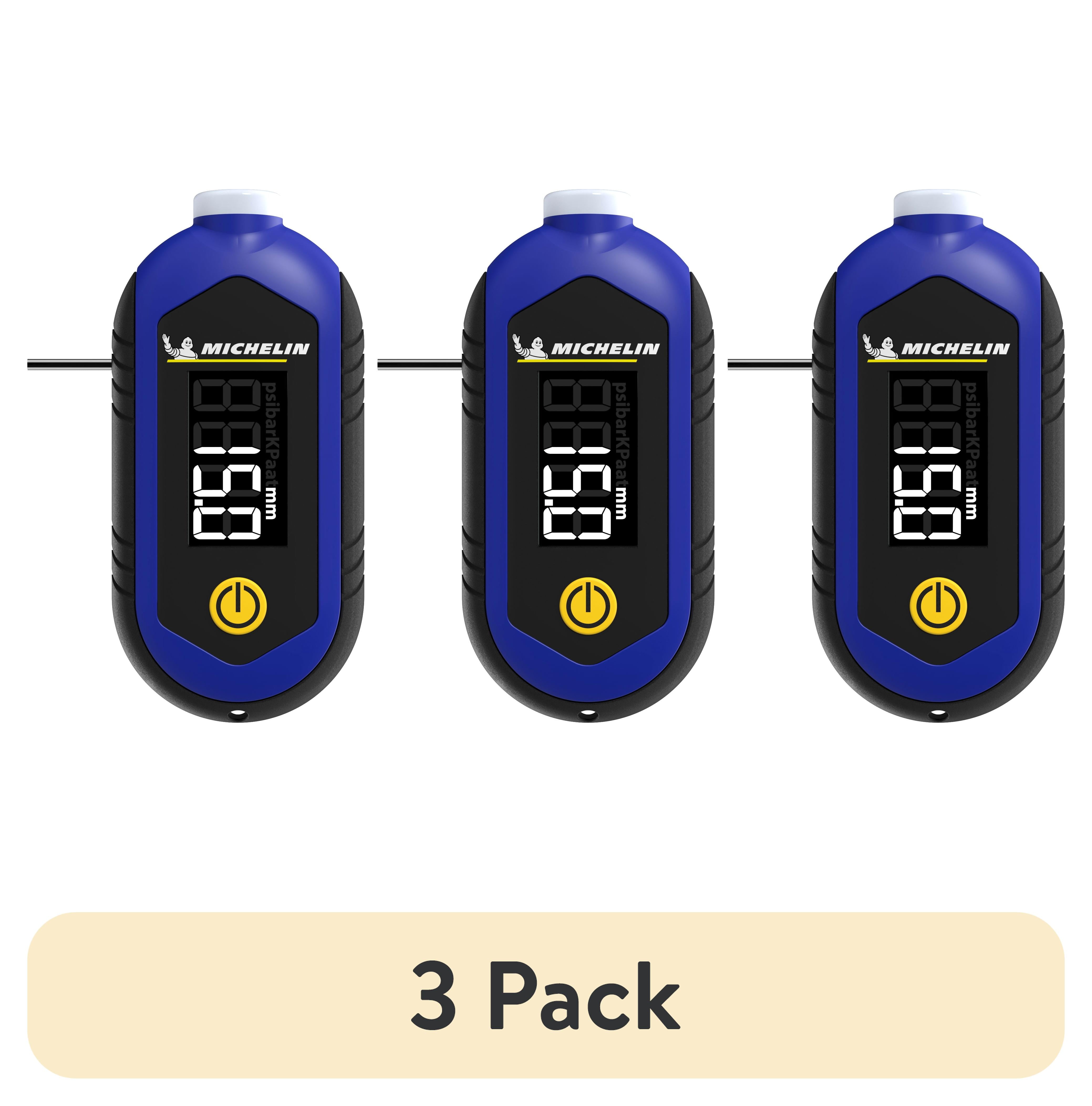 (3 pack) Michelin Tire Tread Depth and Pressure Gauge 1 Pack, Black, 5 ...