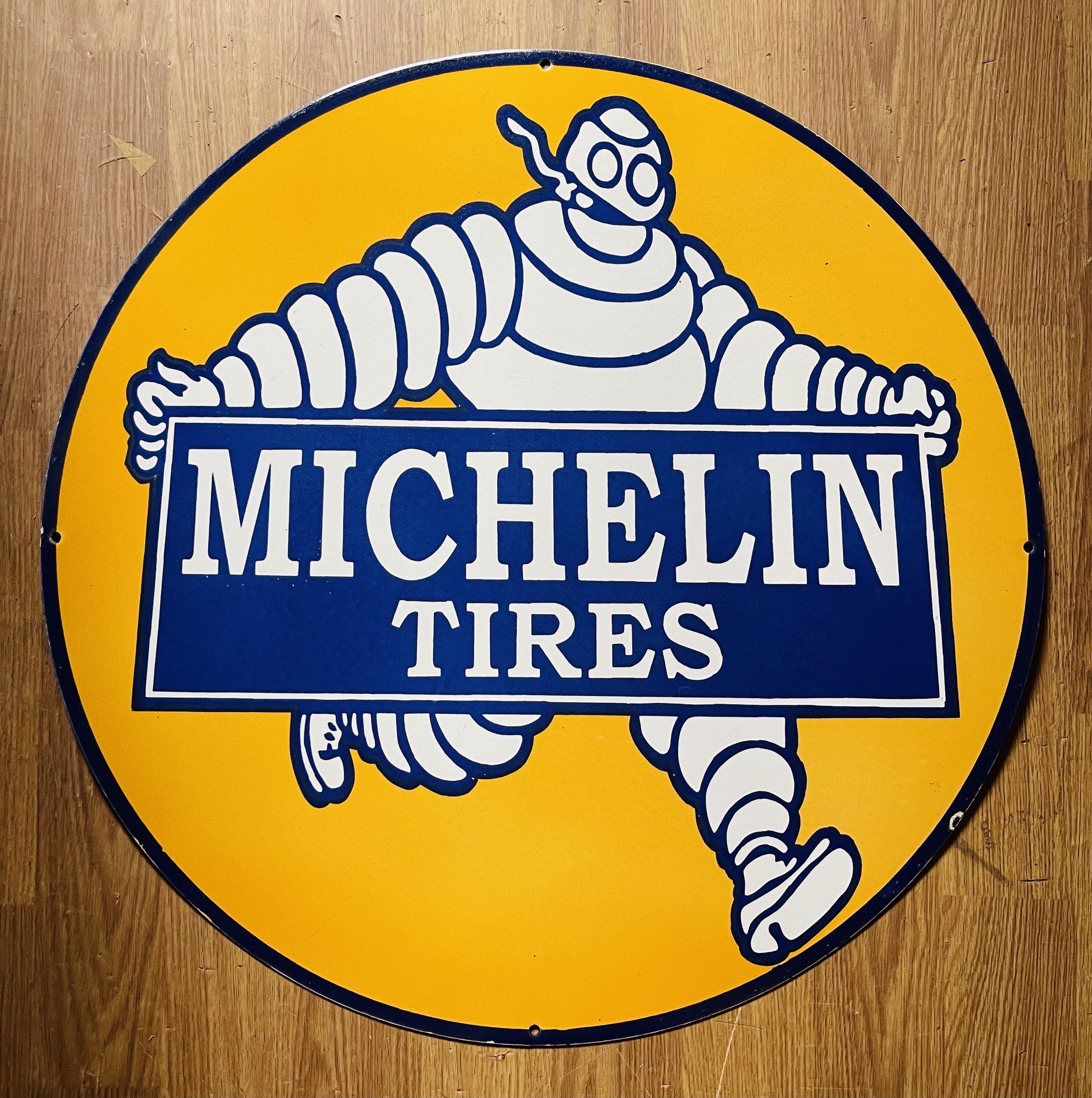 Michelin Tires Vintage Enamel Advertising Porcelain Sign - Walmart.com