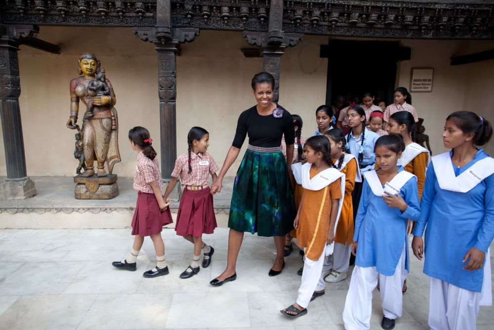 Michelle Obama Accompanied By Children From Low Income Communities ...