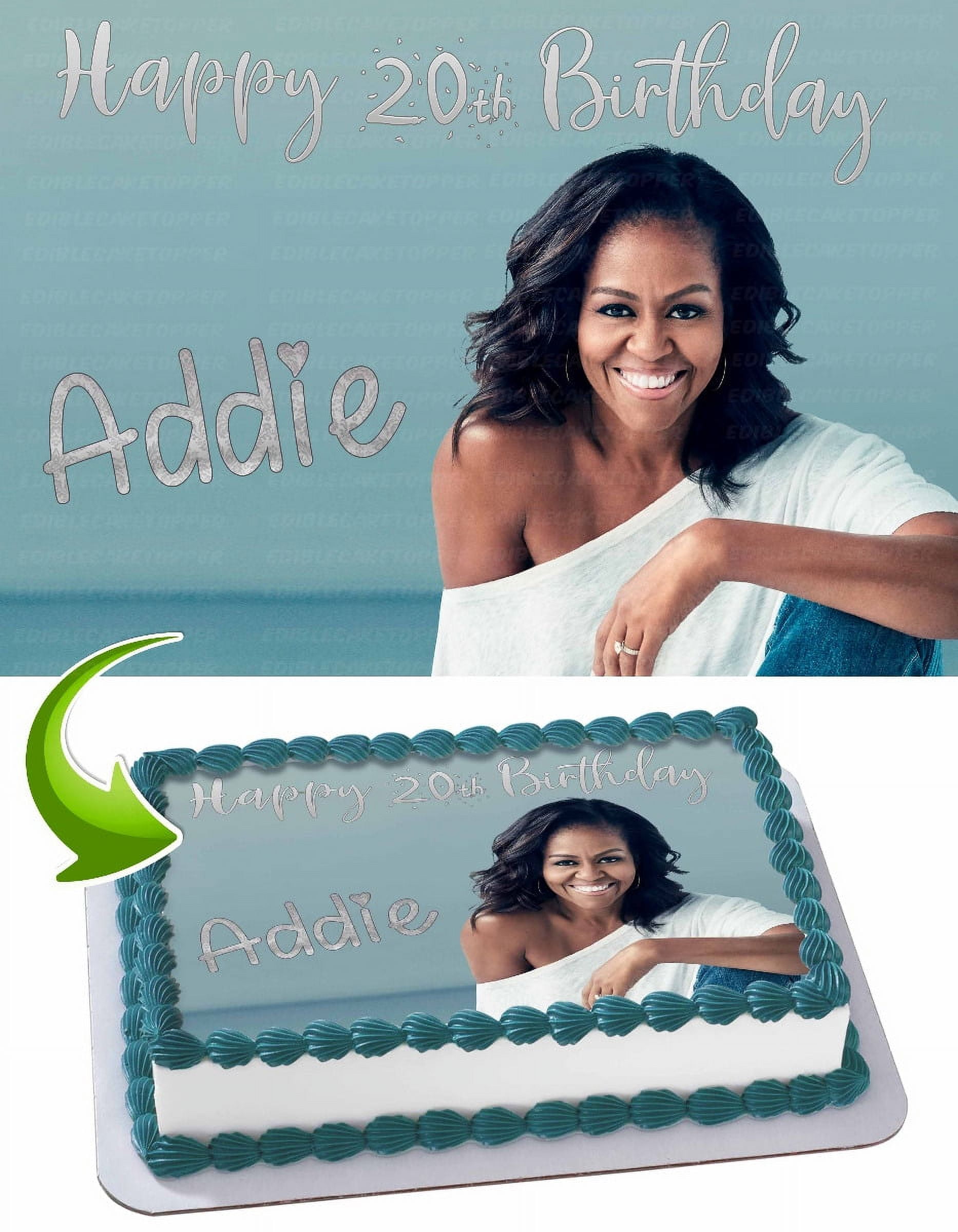 Michelle Obama Edible Cake Image Topper Personalized Birthday Party 1/4 ...