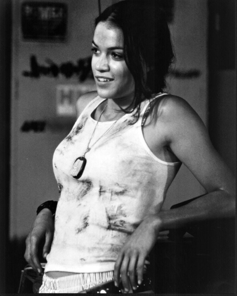 Michelle Rodriguez In Dirty Tank Top In Fast & Furious Black And White ...