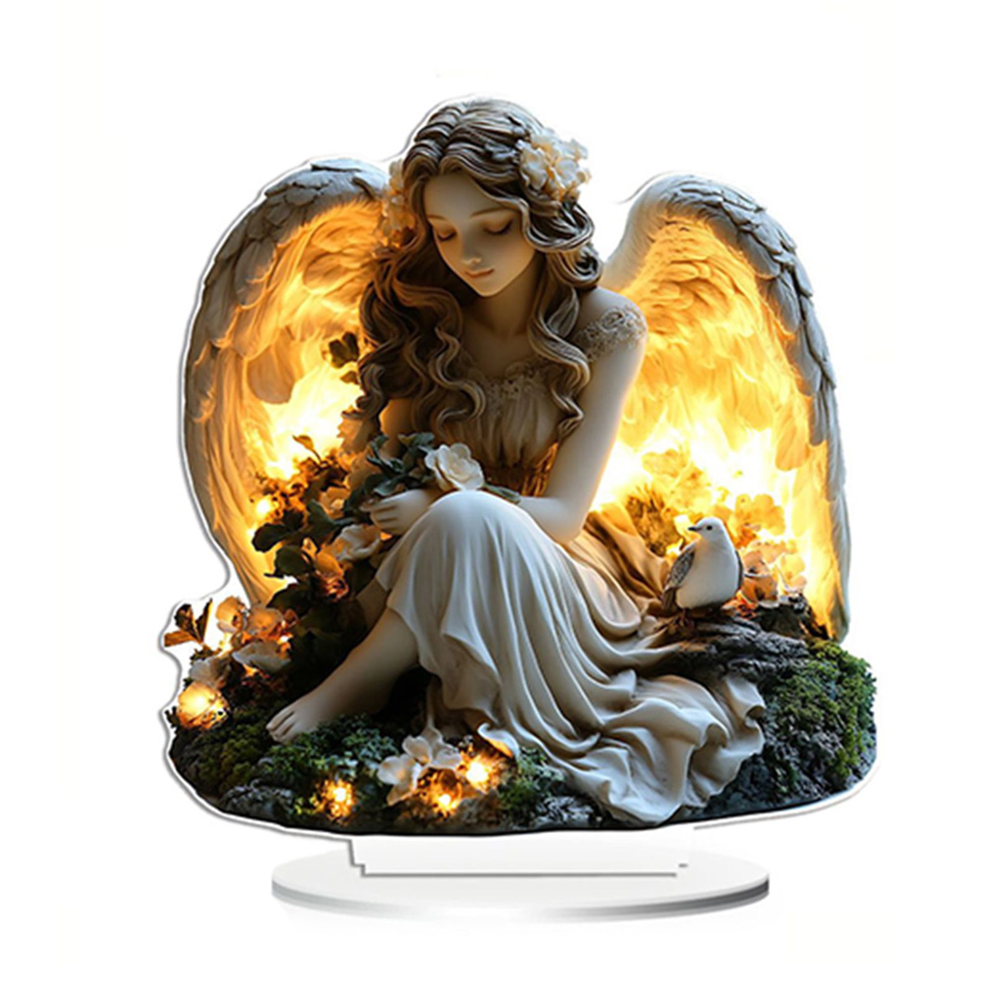 Michellecmm Angel with Wing Decorations 2D Flat Acrylic Table Top Decor ...