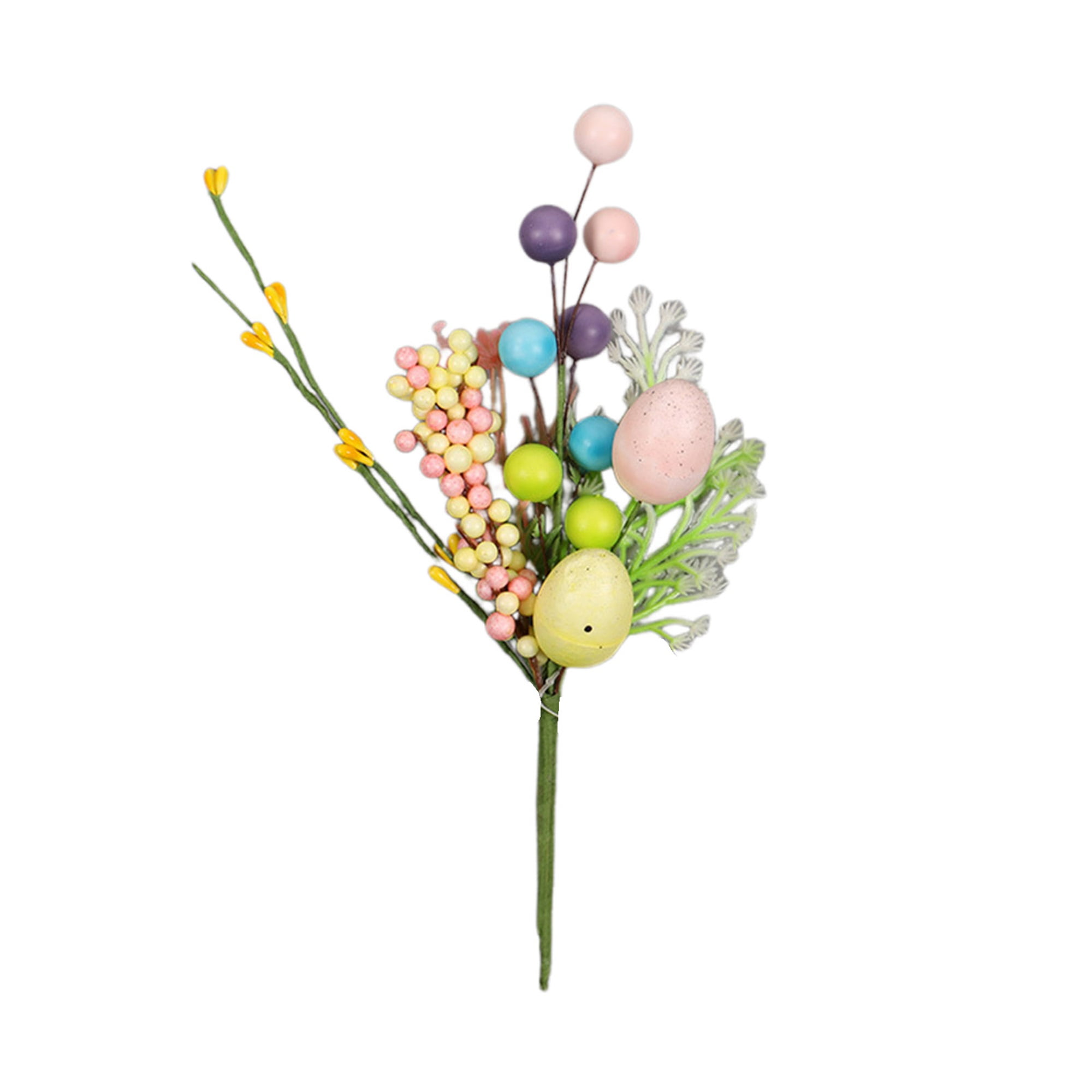 Michellecmm Artificial Easter Egg Picks Decorative Floral Stems Berry ...