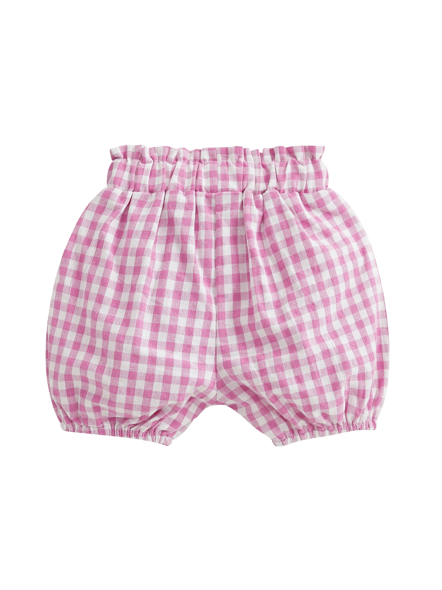 Michellecmm Baby Girl Bloomers Shorts Plaid Print Elastic Waist Ruffled ...