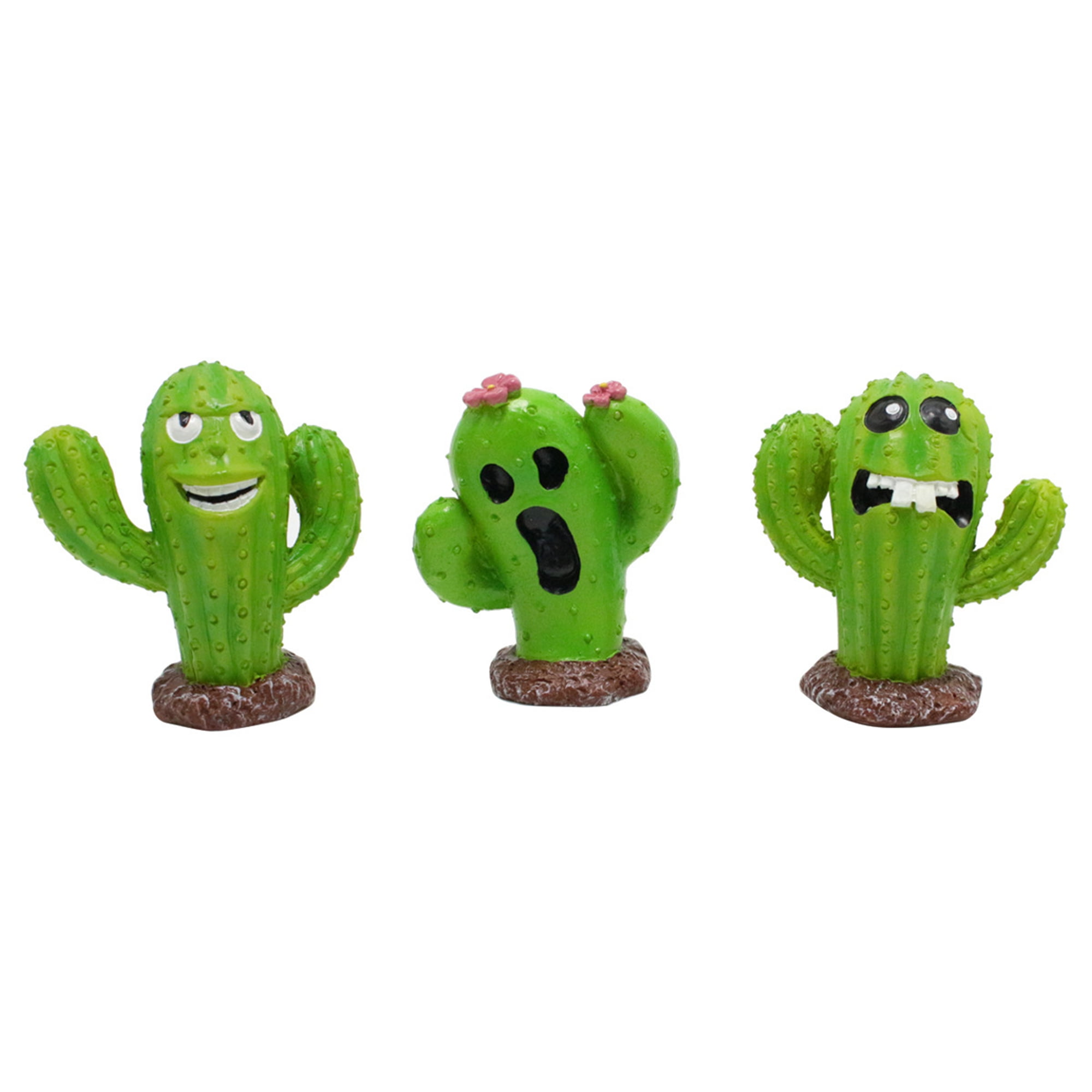 Michellecmm Cactus Statues Cute Monster Cactus Figurines Plants ...