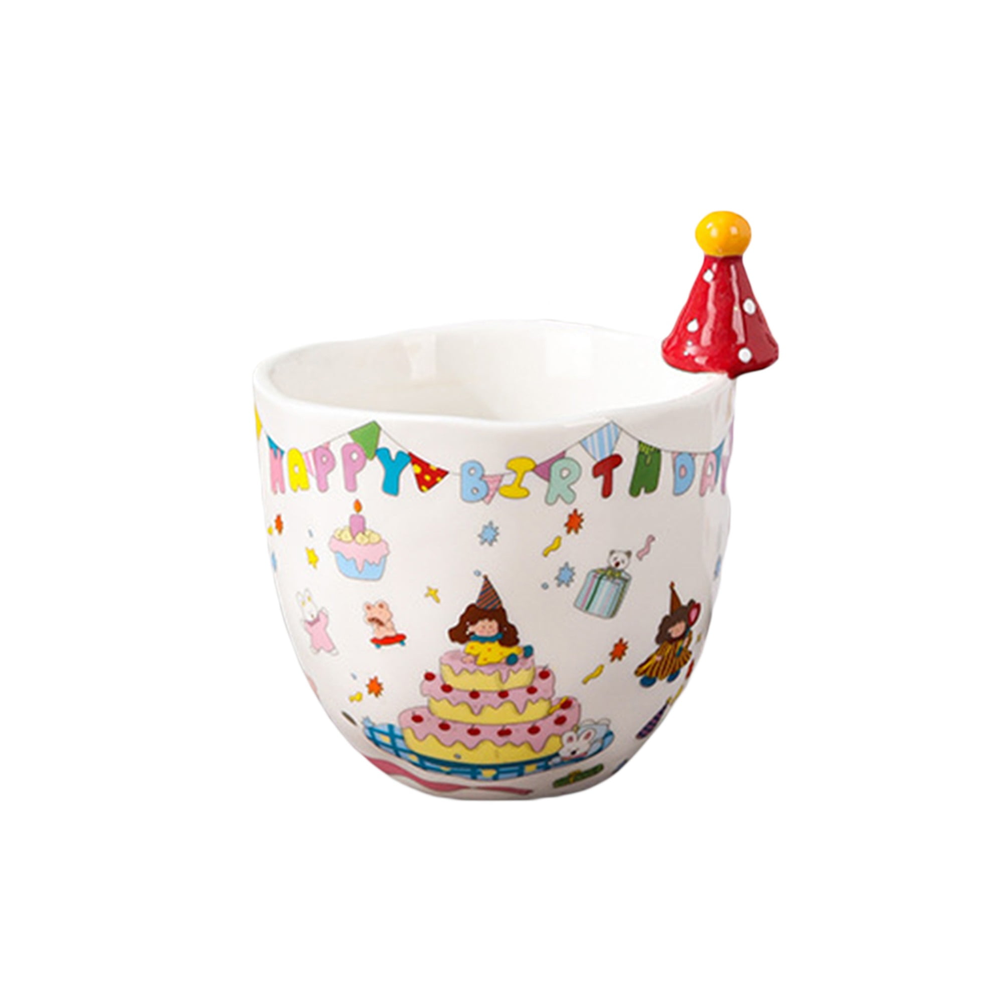 Michellecmm Ceramic Mug Cup No Handle with Box Cartoon Print Cute Hat ...