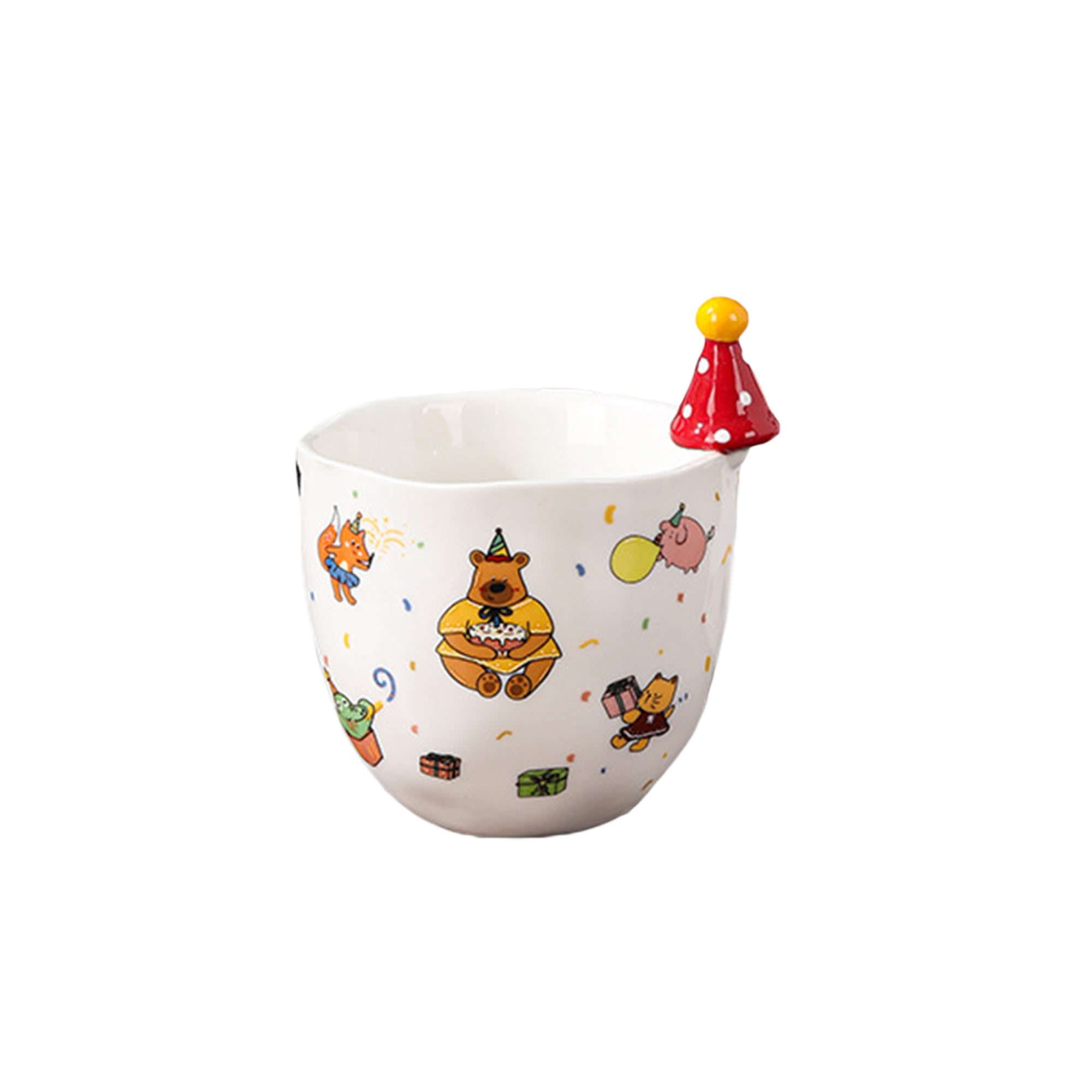 Michellecmm Ceramic Mug Cup No Handle with Box Cartoon Print Cute Hat ...