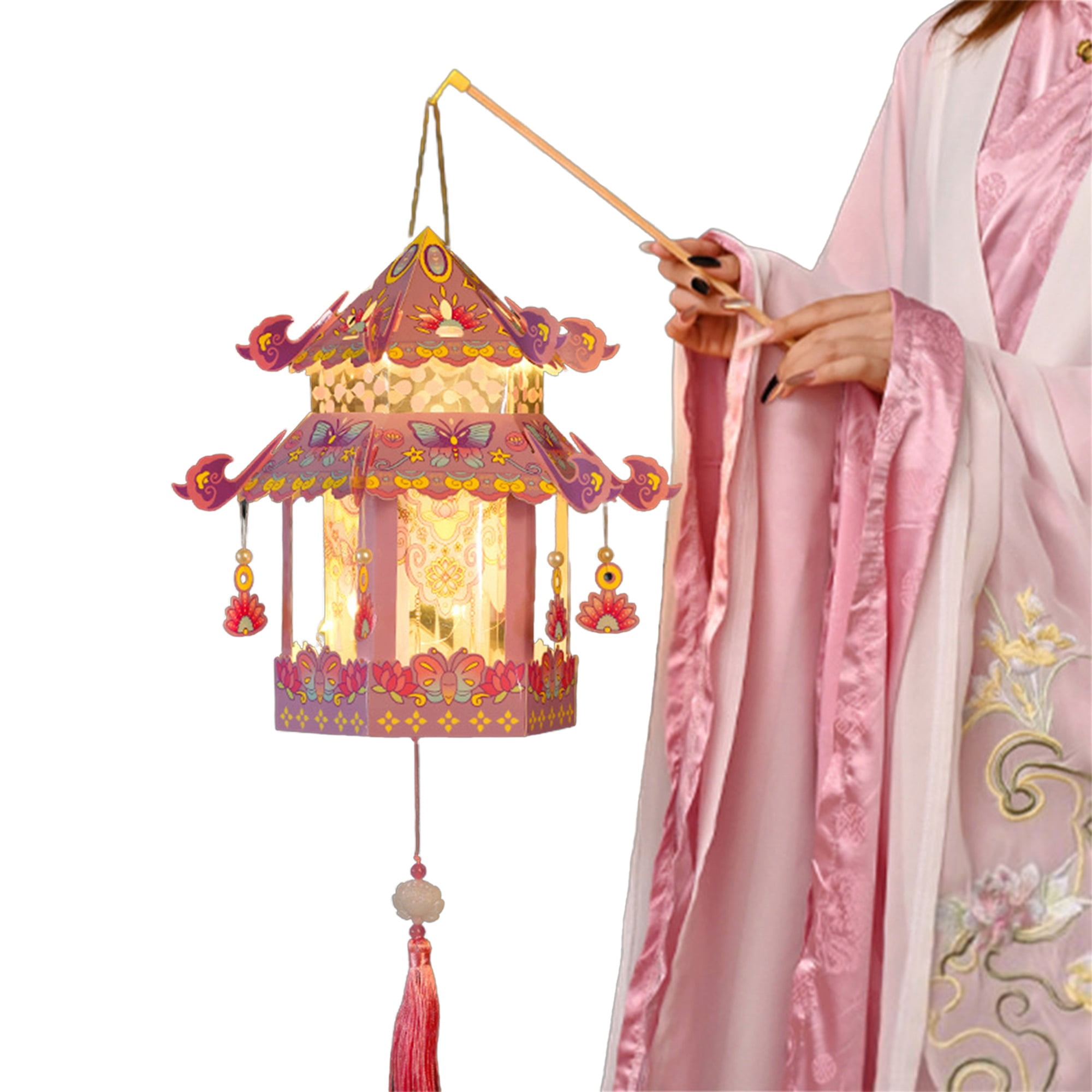 Michellecmm Chinese Light-Up Lantern Paper Palace Lotus Pendants ...