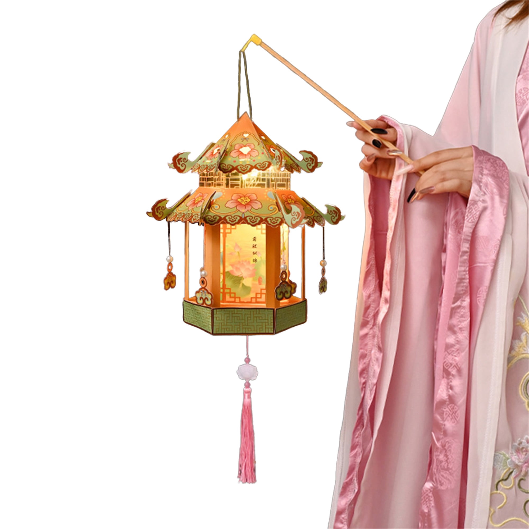 Michellecmm Chinese Light-Up Lantern Paper Palace Lotus Pendants ...