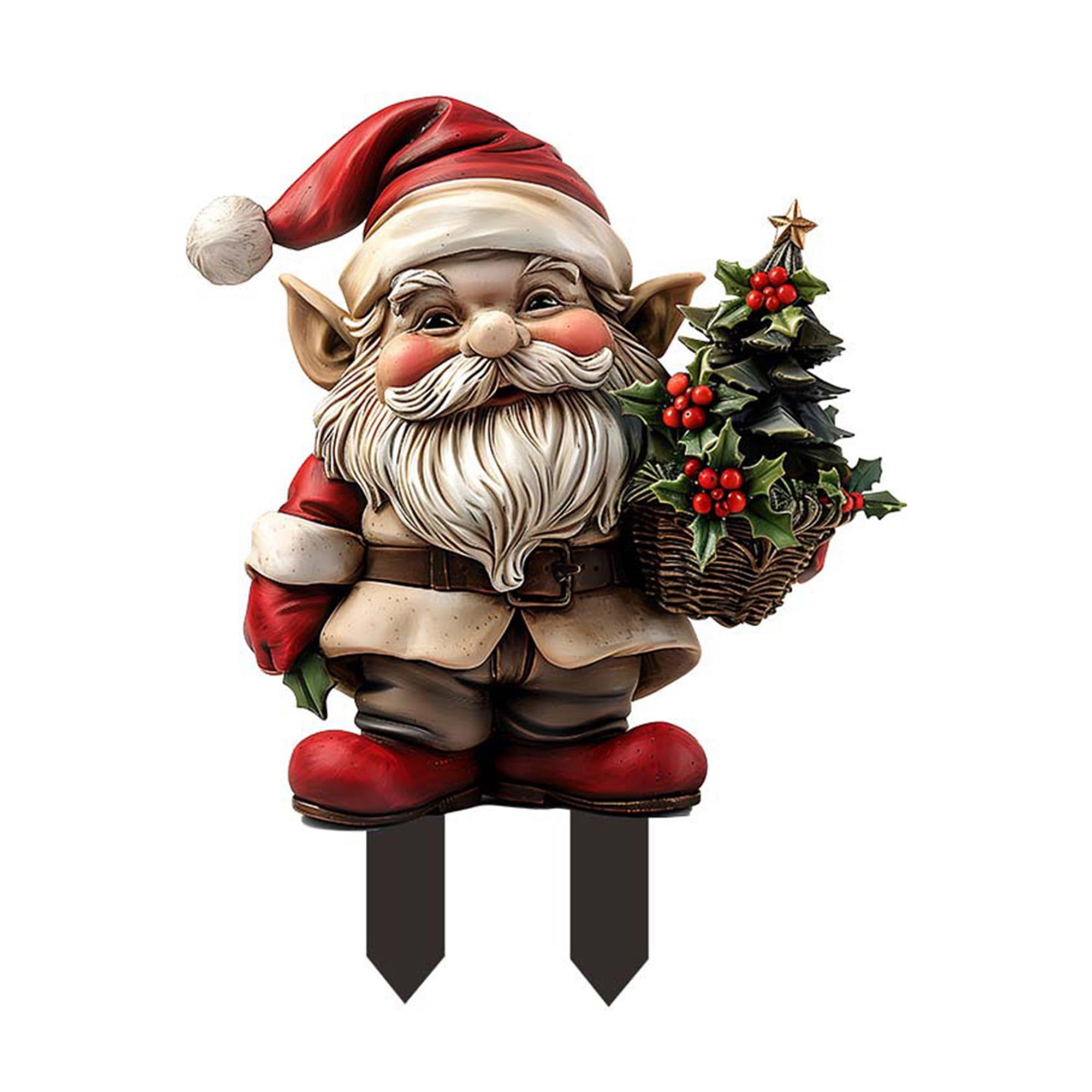 Michellecmm Christmas Garden Stake, Acrylic Santa Claus Ground Insert ...