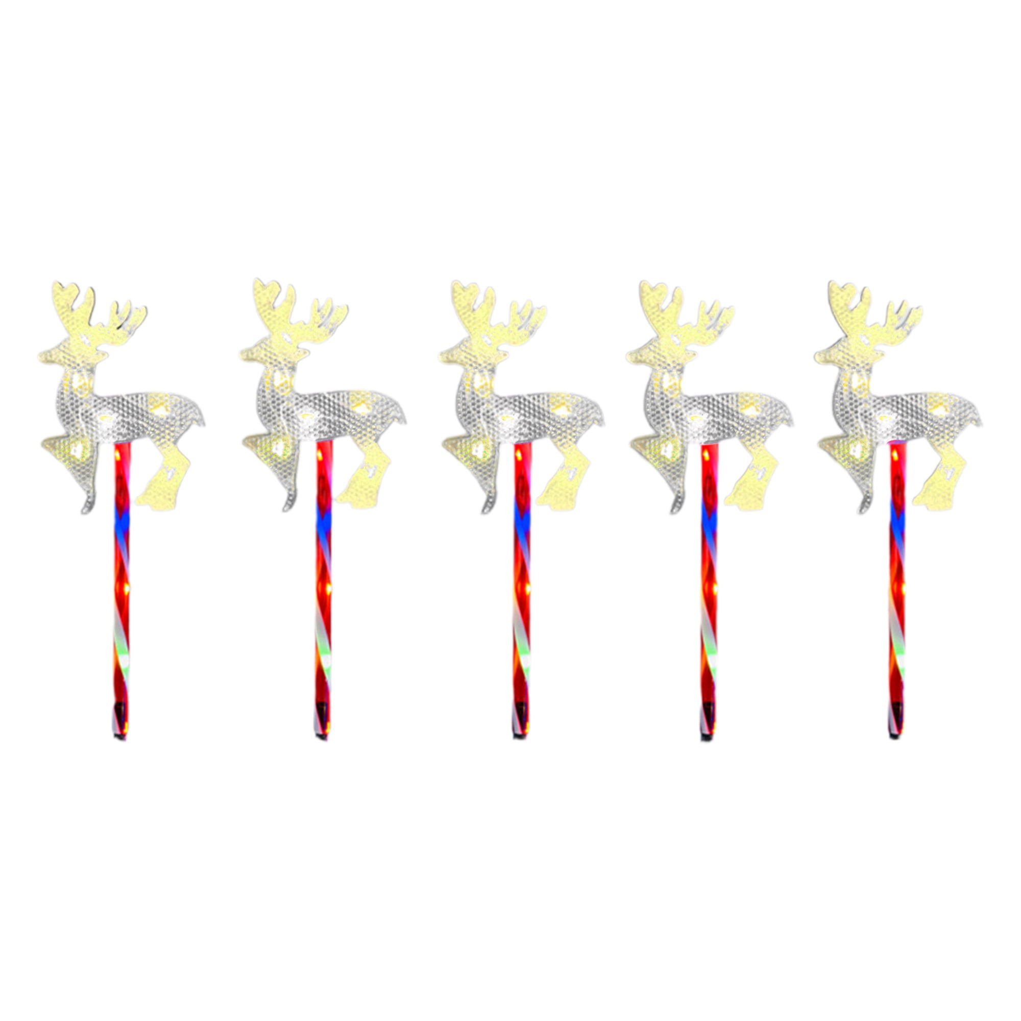 Michellecmm Christmas Pathway Solar Lights Cute Reindeer Stake Lights ...