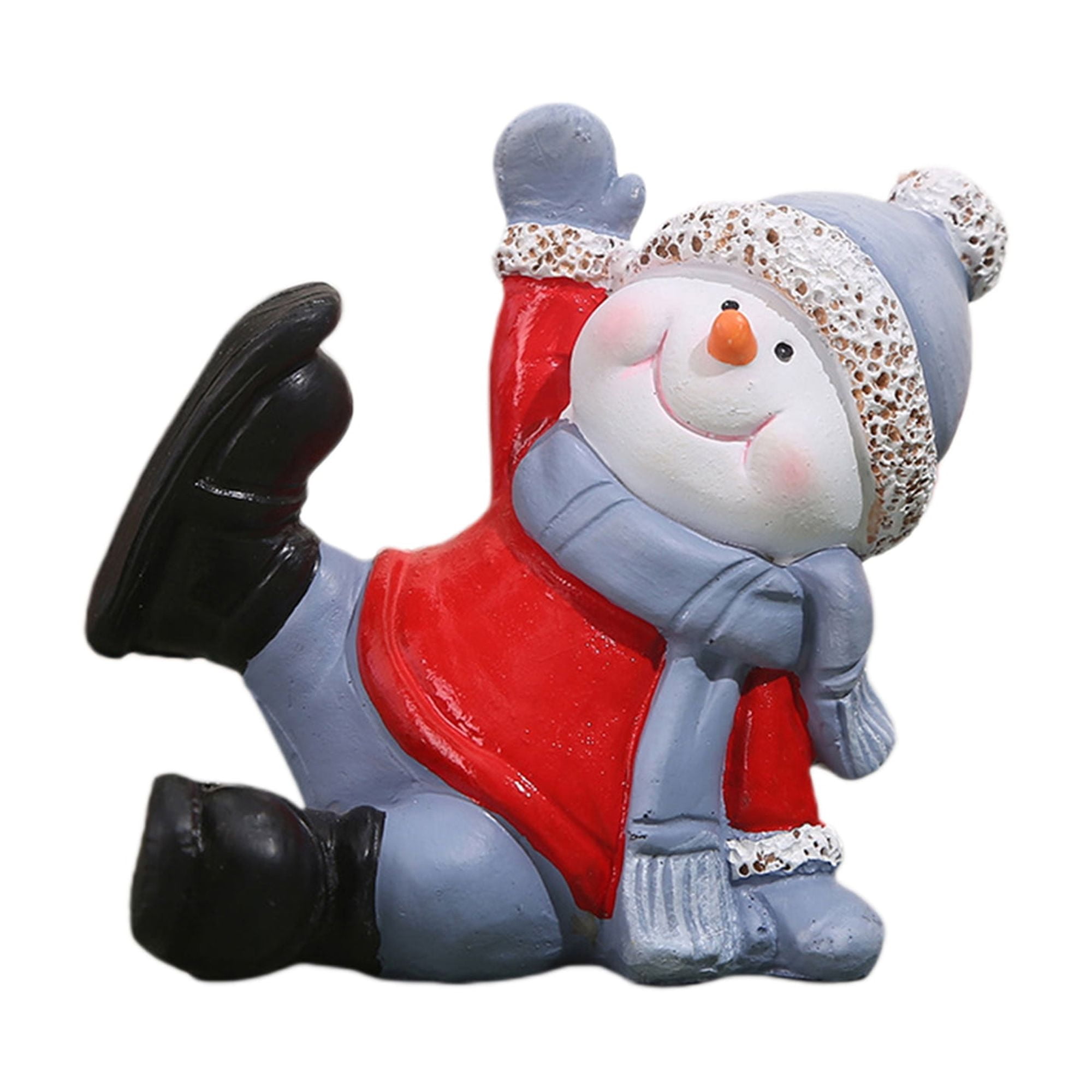 Michellecmm Christmas Table Decorations Resin Cute Snowman Figurine ...