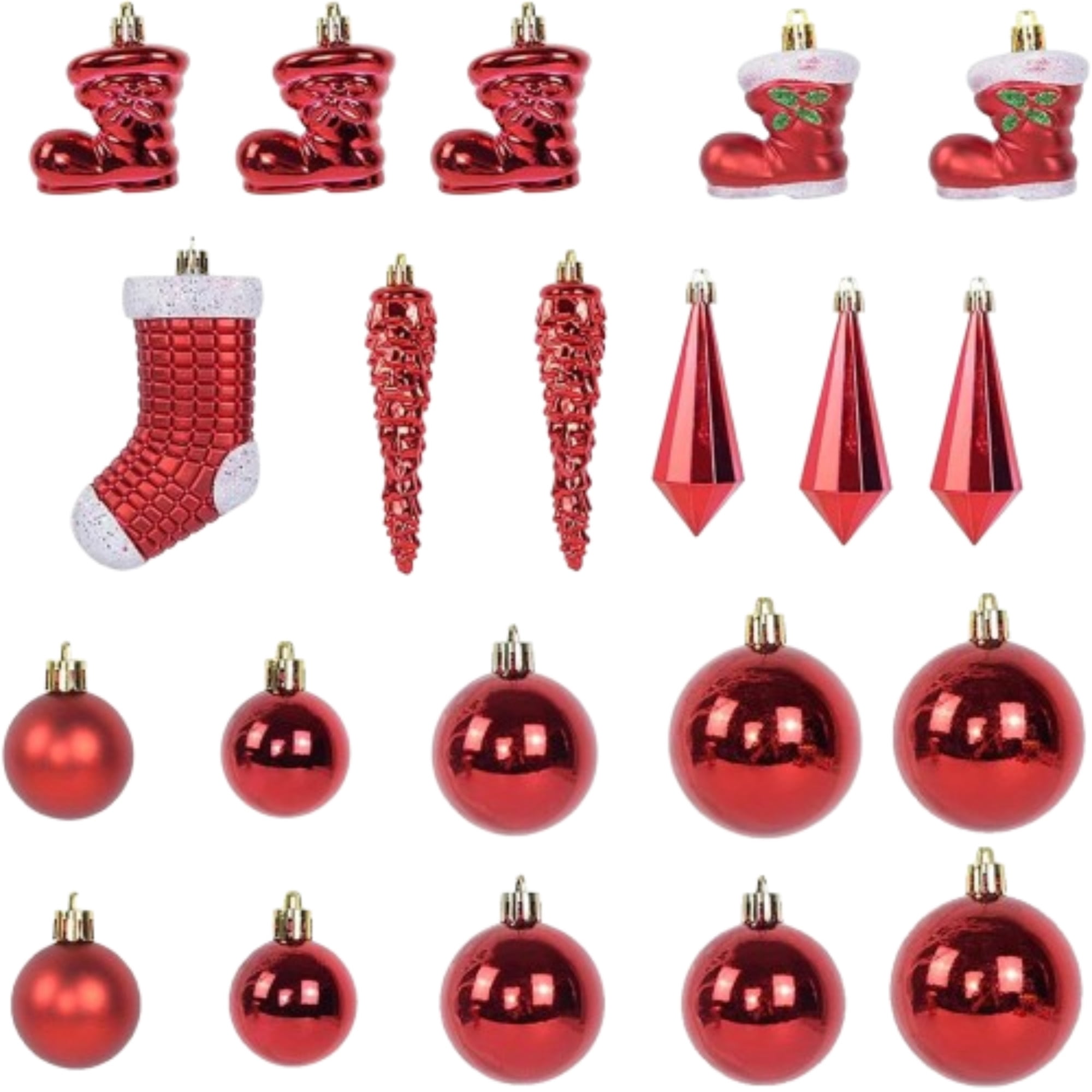 Michellecmm Christmas Tree Ornaments Set 21Pcs Shatterproof Assorted ...