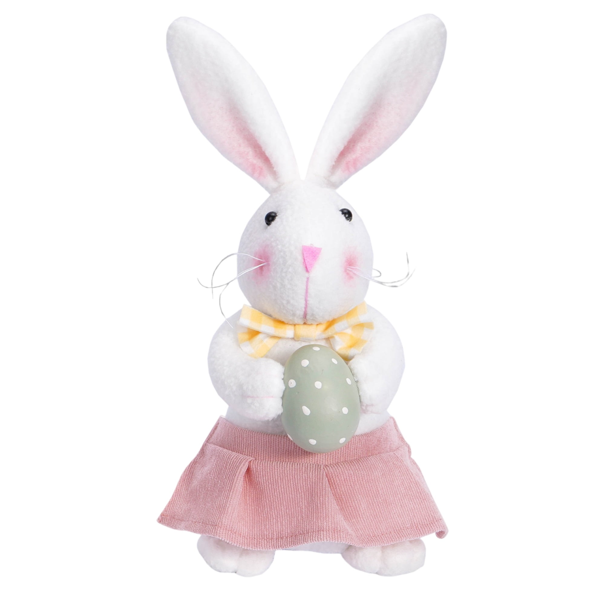 Michellecmm Easter Bunny Stuffed Animal Ornament Holding Egg and Carrot ...
