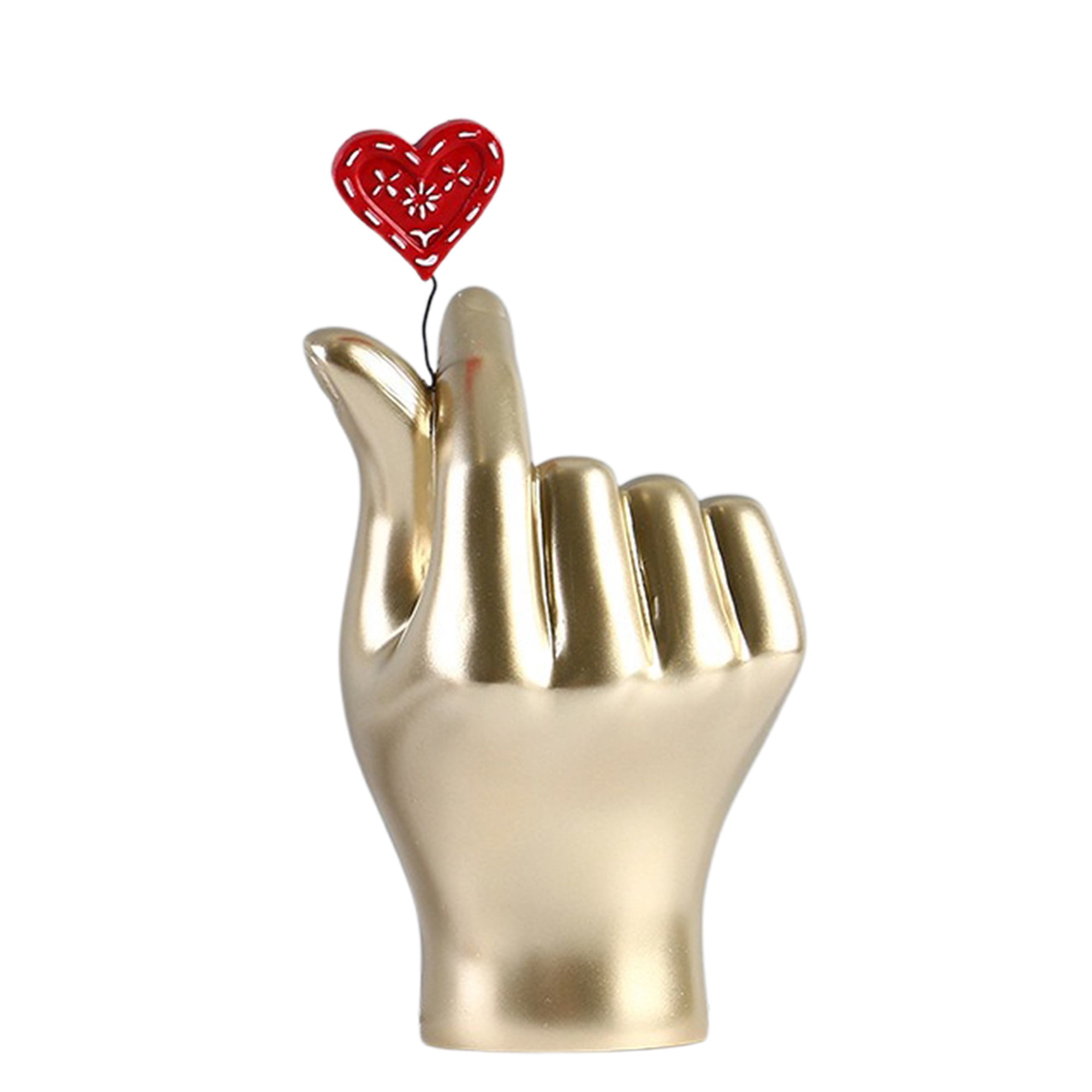 Michellecmm Heart Hand Statue Ceramic Cute Romantic Figurine Desk Art ...