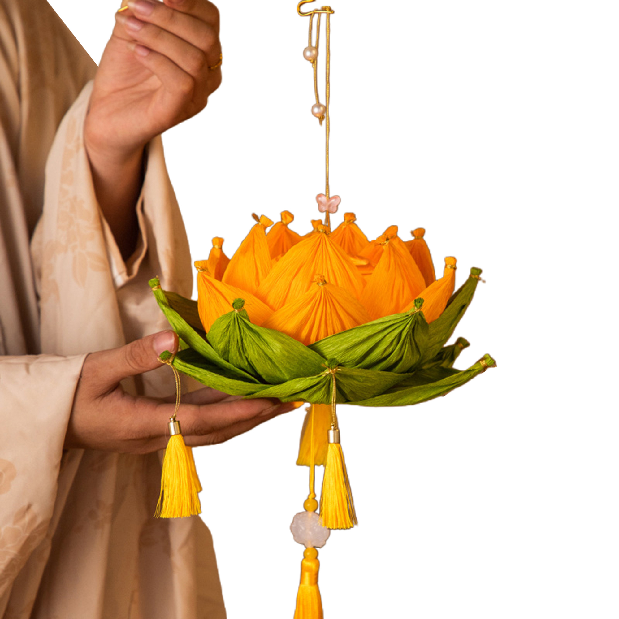 Michellecmm Kids Adults DIY Handheld Lotus Lantern Light Lotus Flower ...