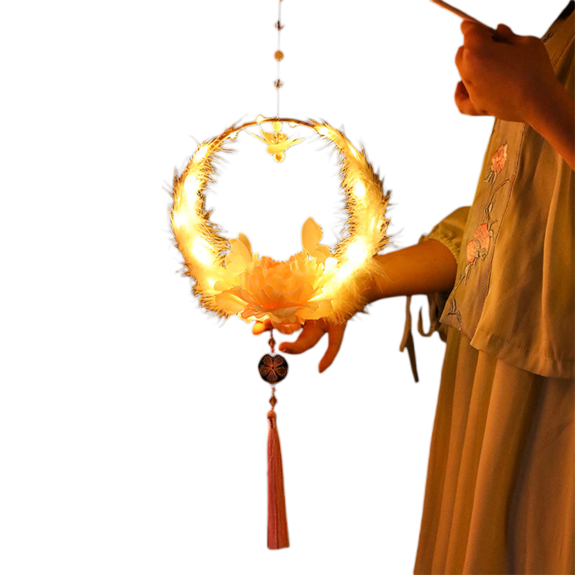 Michellecmm Kids Adults Handheld DIY Lantern Lights Butterfly Flower ...