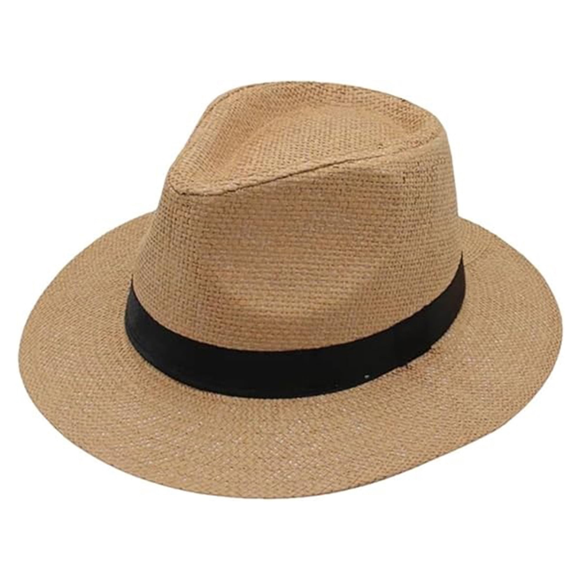 Michellecmm Men Top Hat Decorative Webbing Panama Hat Jazz Cap Fashion ...