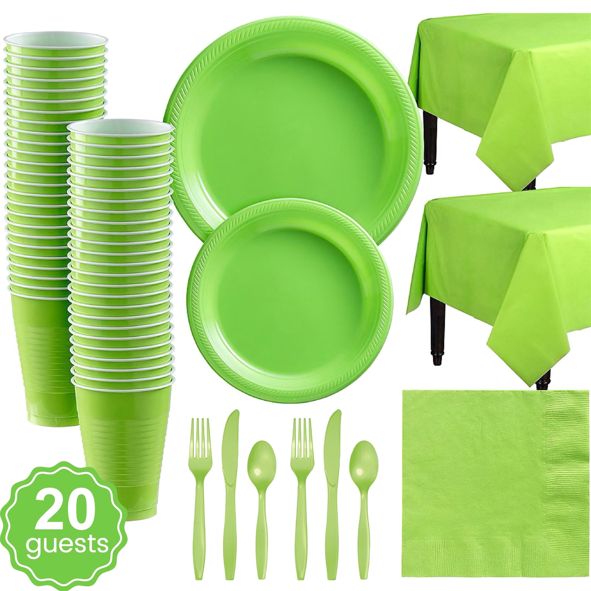 Michellecmm Plastic Dinnerware Set for 20 Solid Bright Color Plates ...
