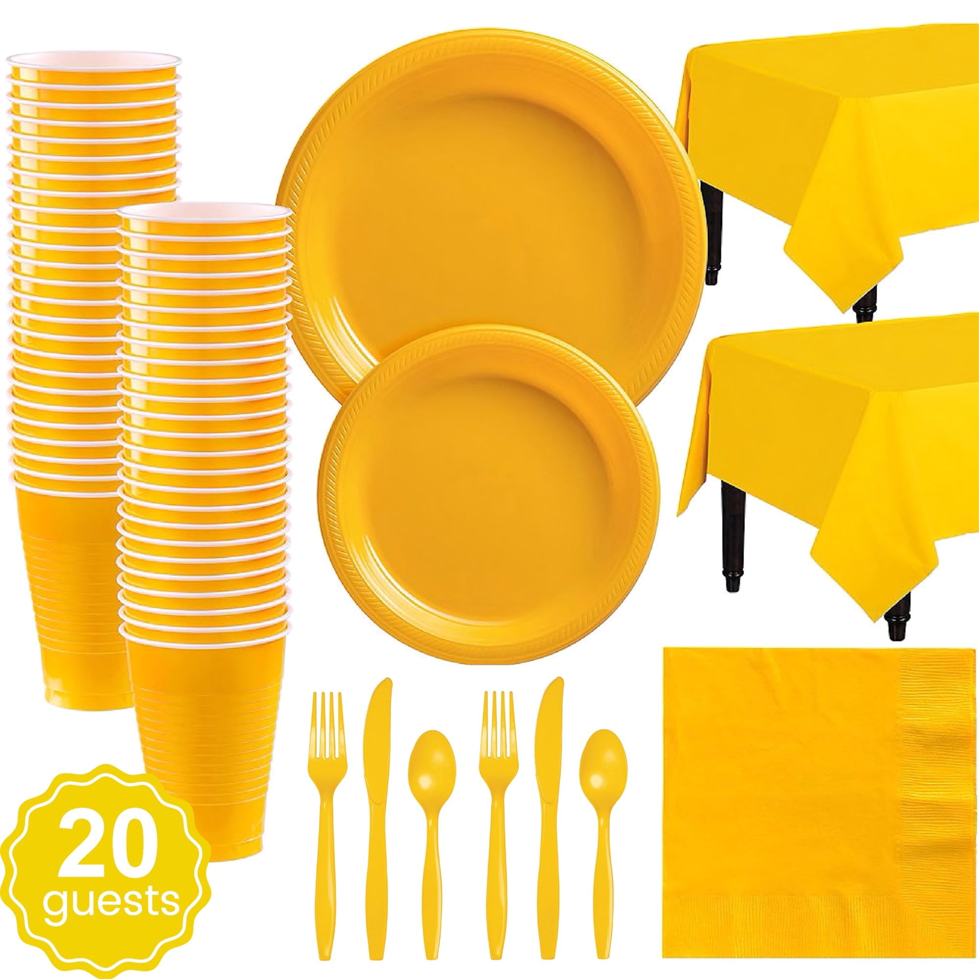 Michellecmm Plastic Dinnerware Set for 20 Solid Bright Color Plates ...