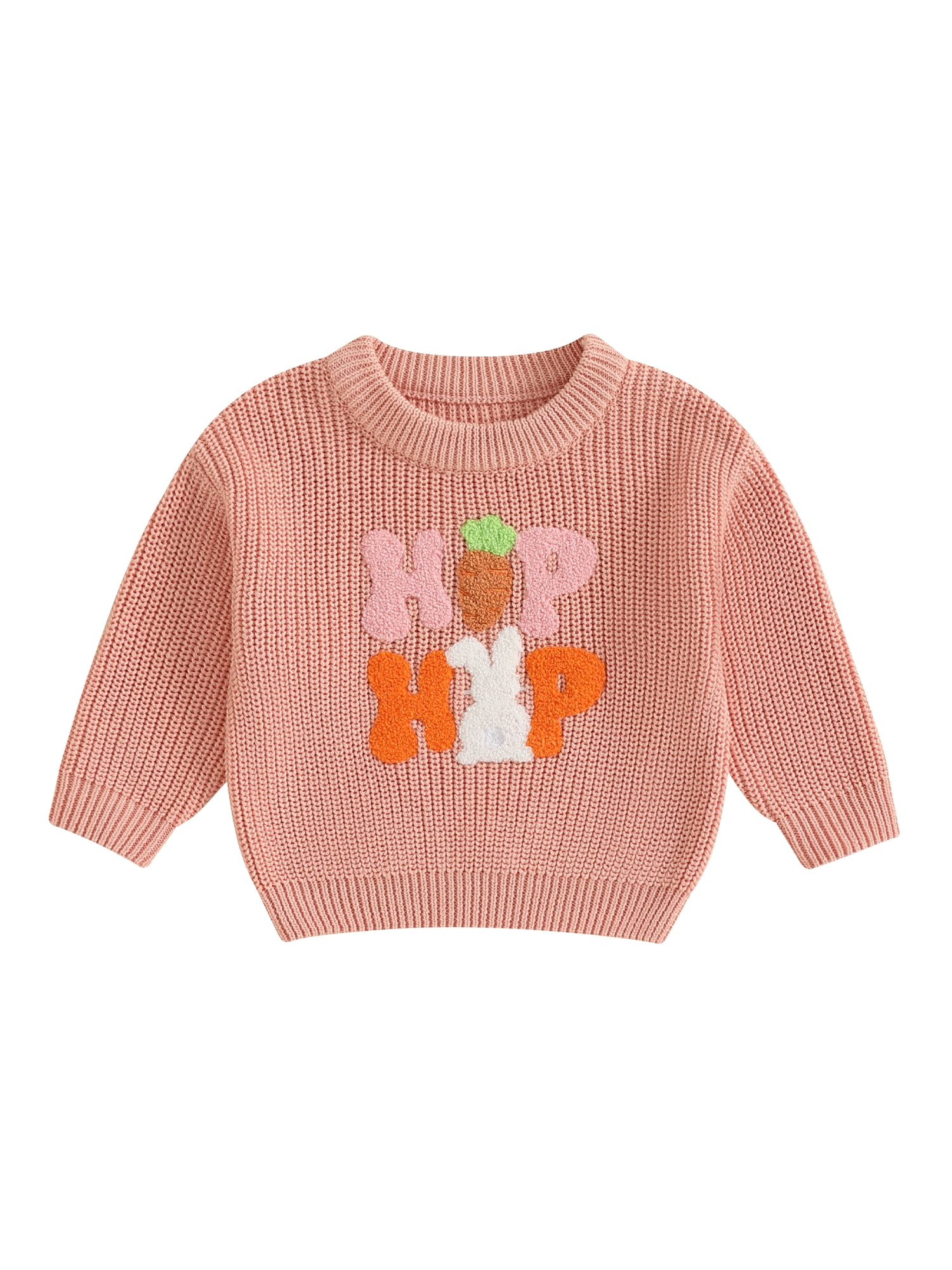 Michellecmm Toddler Easter Sweaters Bunny Carrot Letter Long Sleeve ...