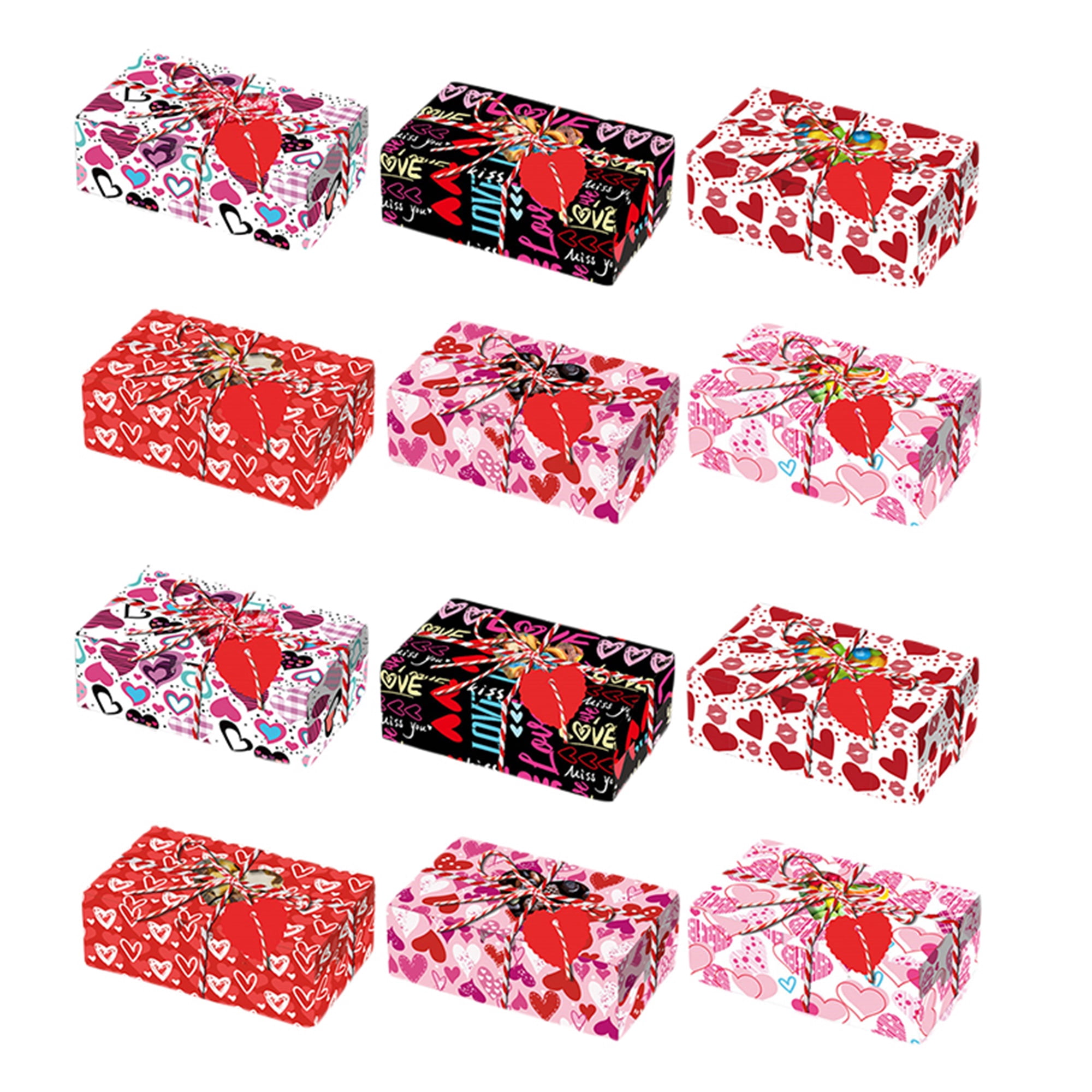 Michellecmm Valentines Candy Heart Box 12Pcs White Cardboard Heart ...