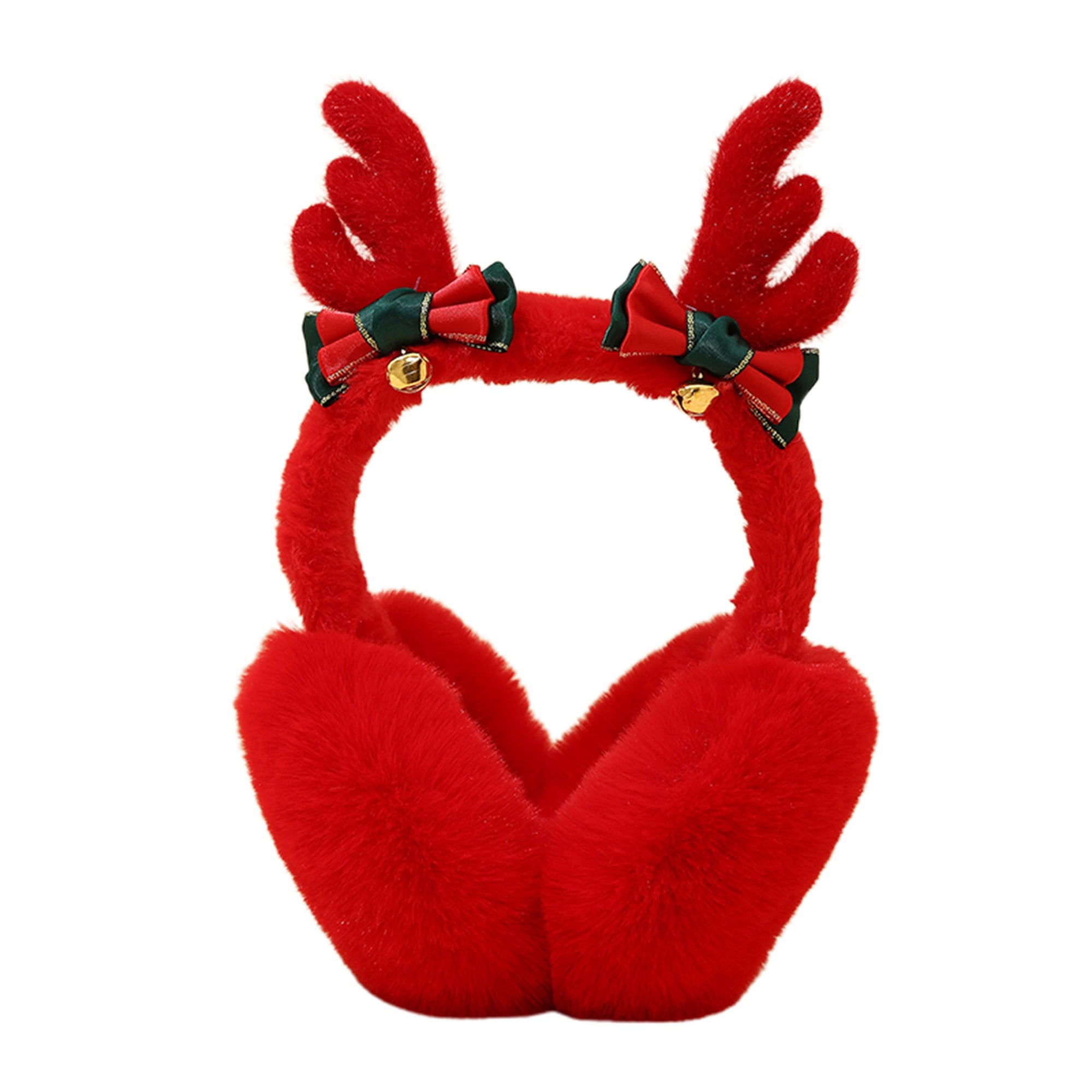 Michellecmm Winter Fuzzy Earmuffs Christmas Antlers Cozy Ear Warmers ...