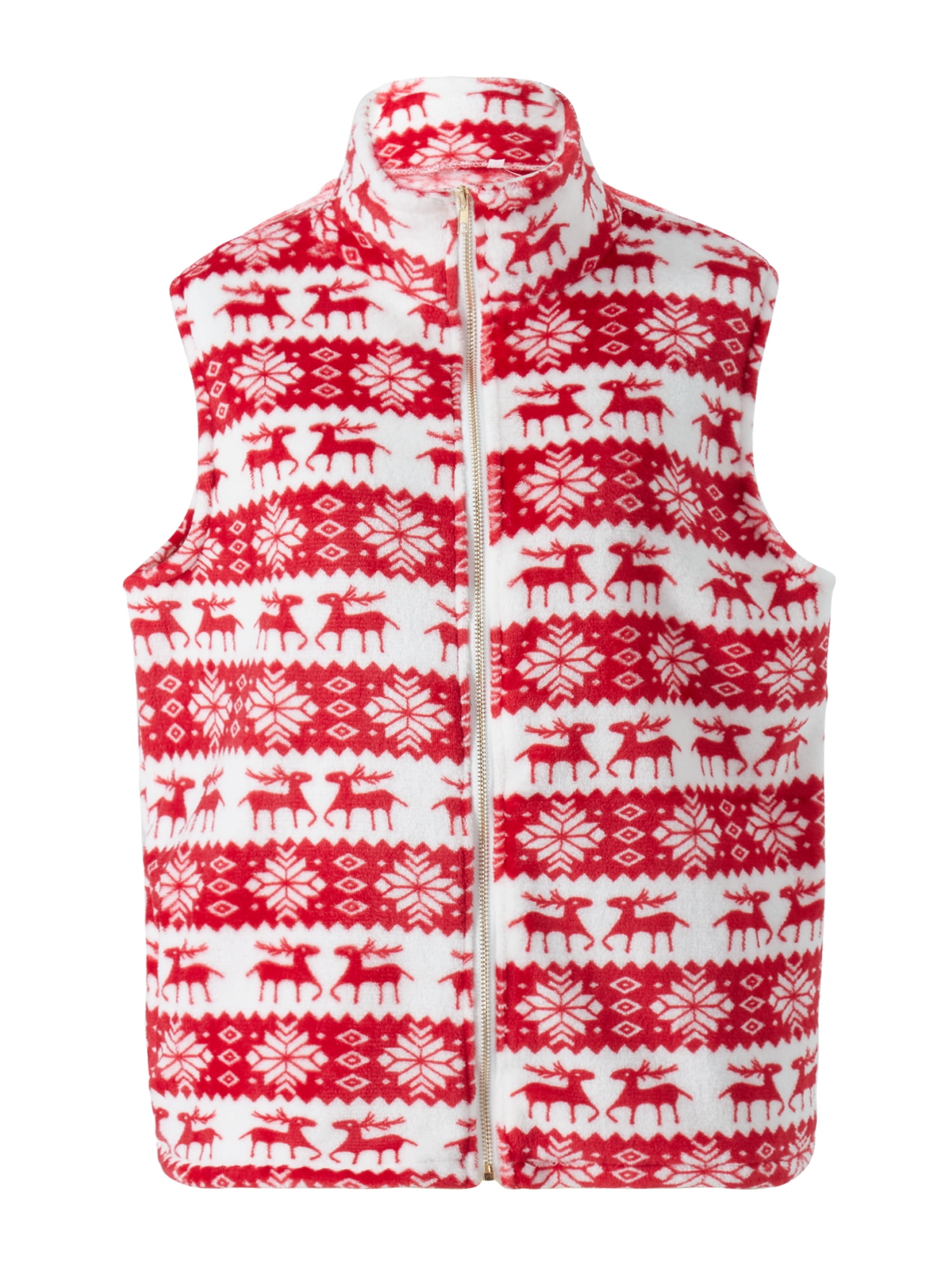 Michellecmm Women Wild Christmas Waistcoat Geometric Print Stand Collar ...