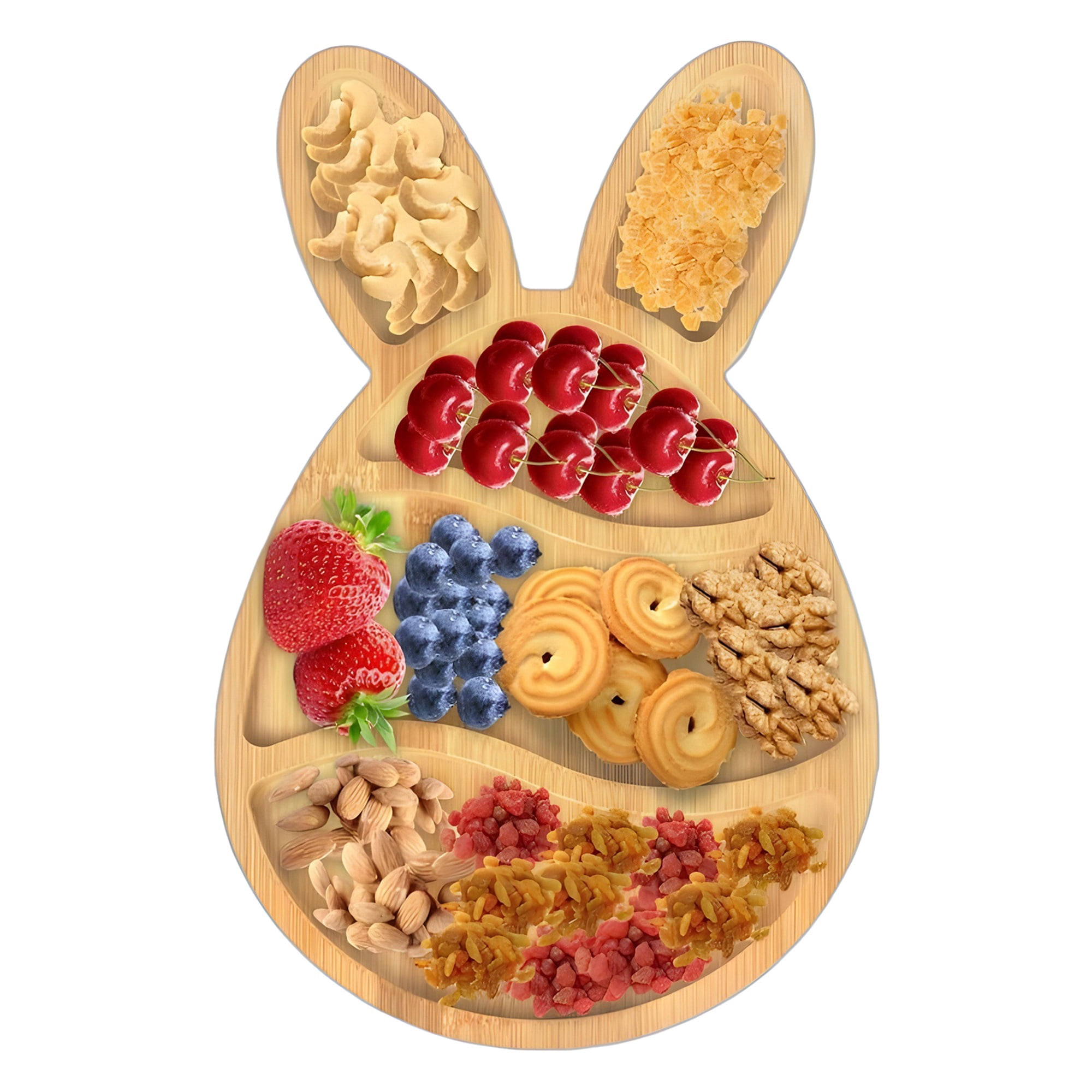 Michellecmm Wooden Serving Tray Cute Bunny Shaped Plate Serving Platter ...