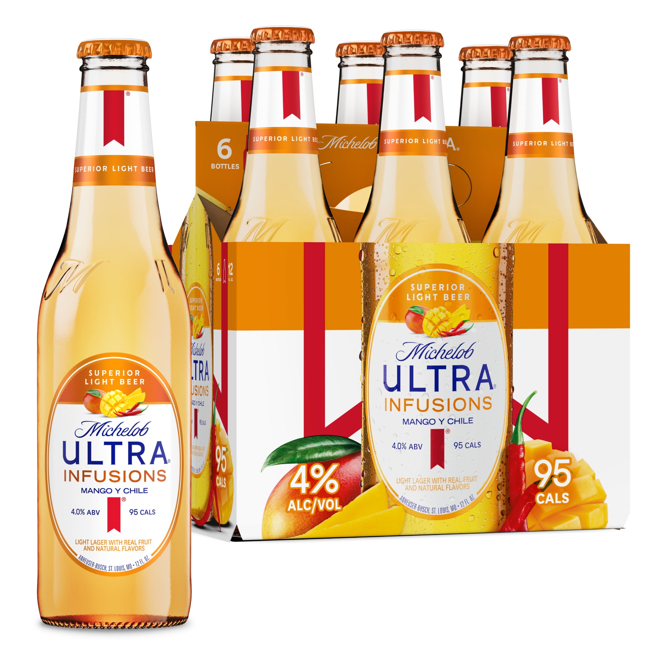 Michelob ULTRA Infusions Mango Y Chile American Beer 6 Pack 12 fl oz ...