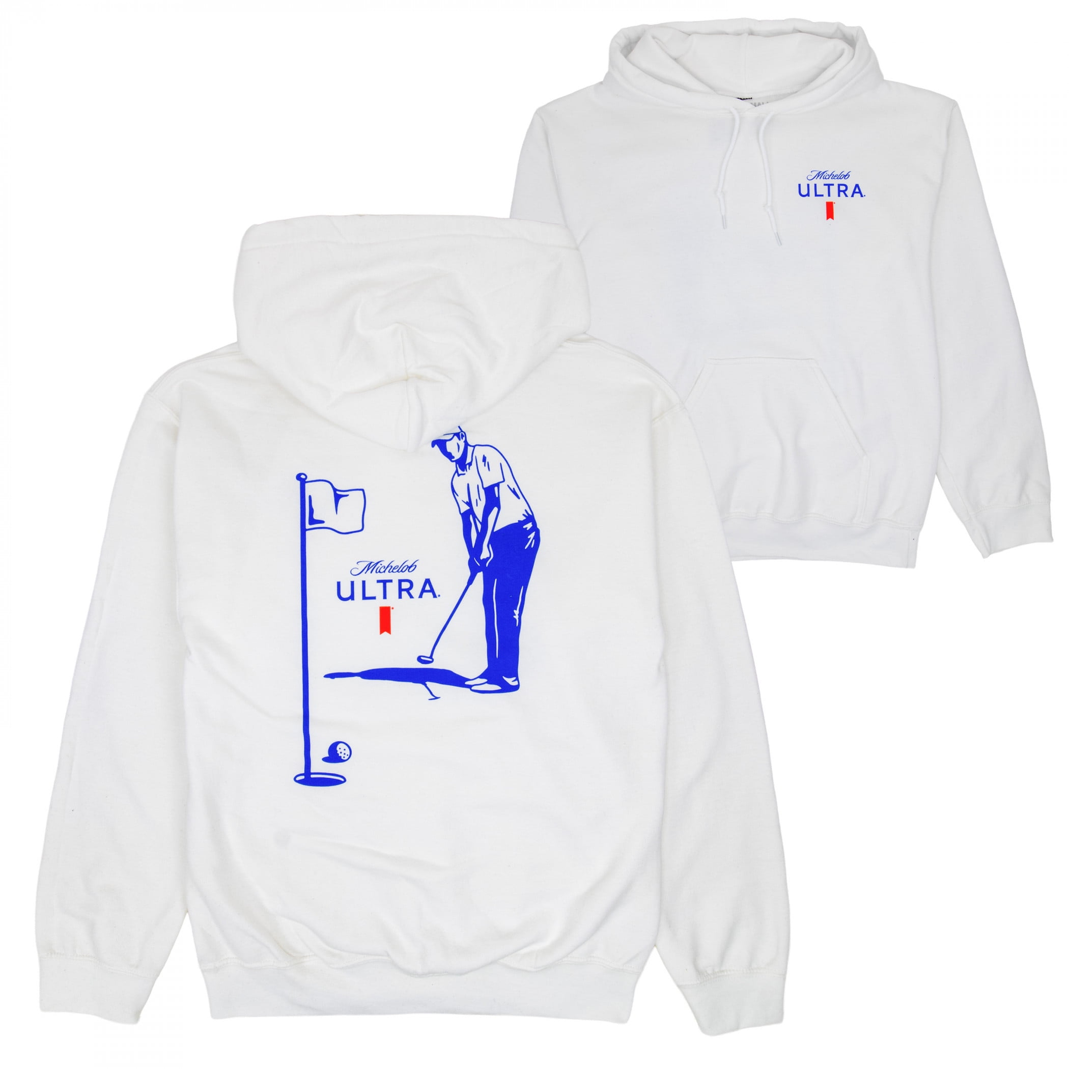 Michelob Ultra Golf Putting White Front and Back Print Hoodie-XLarge ...